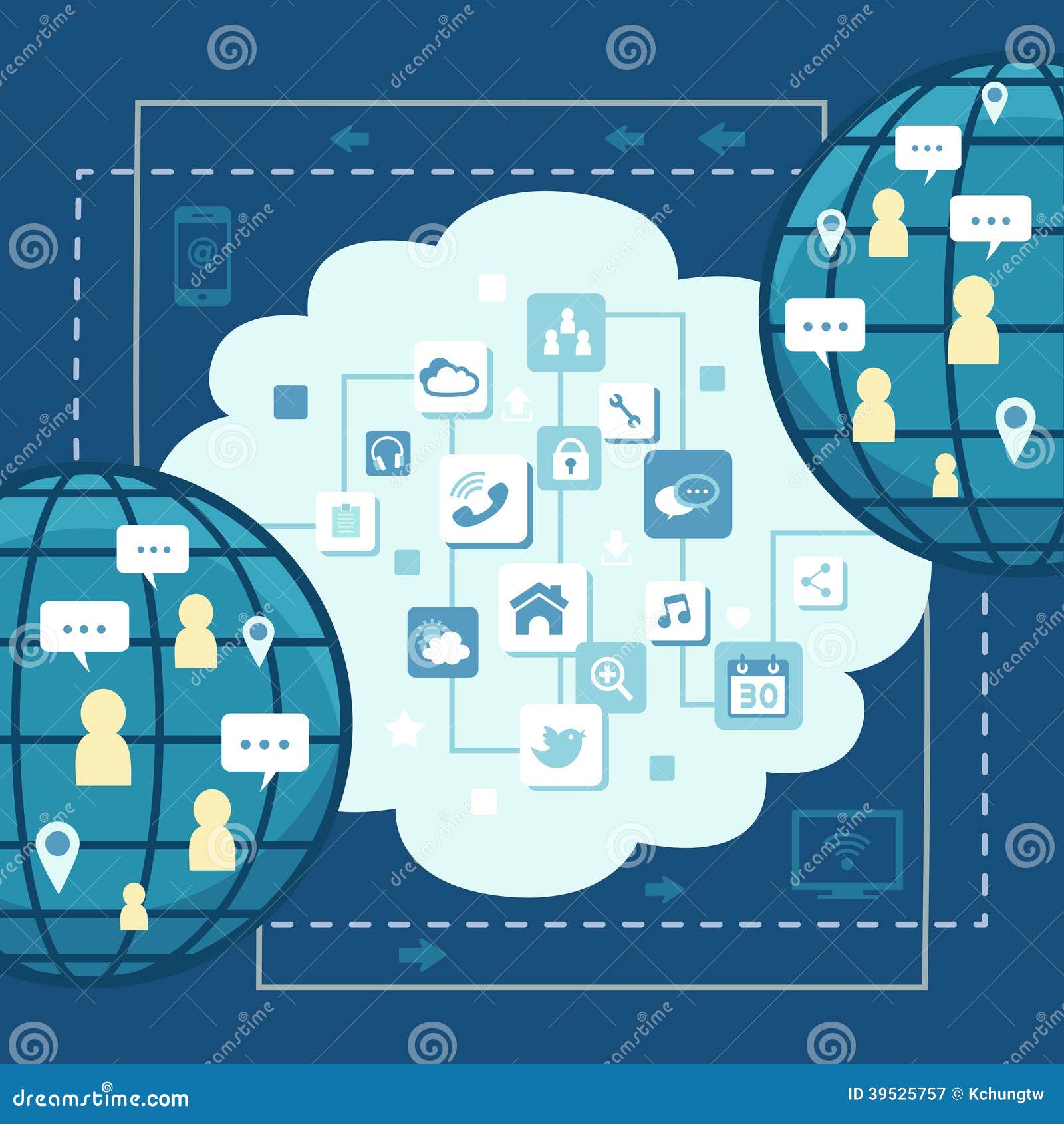 Illustration Concept of Global Communication Stock Vector ...
