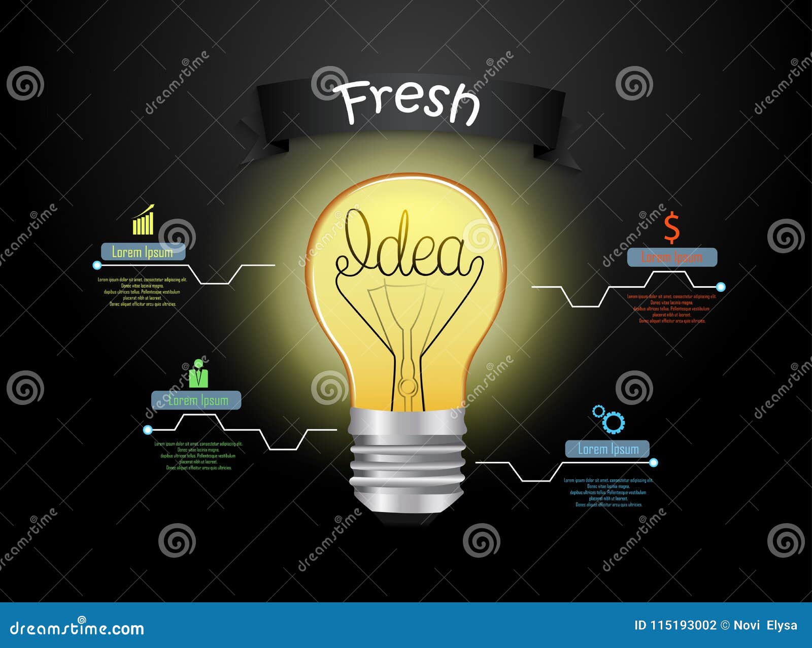 Concept Idea Light Bulb Info Graphics Design Stock Vector ...