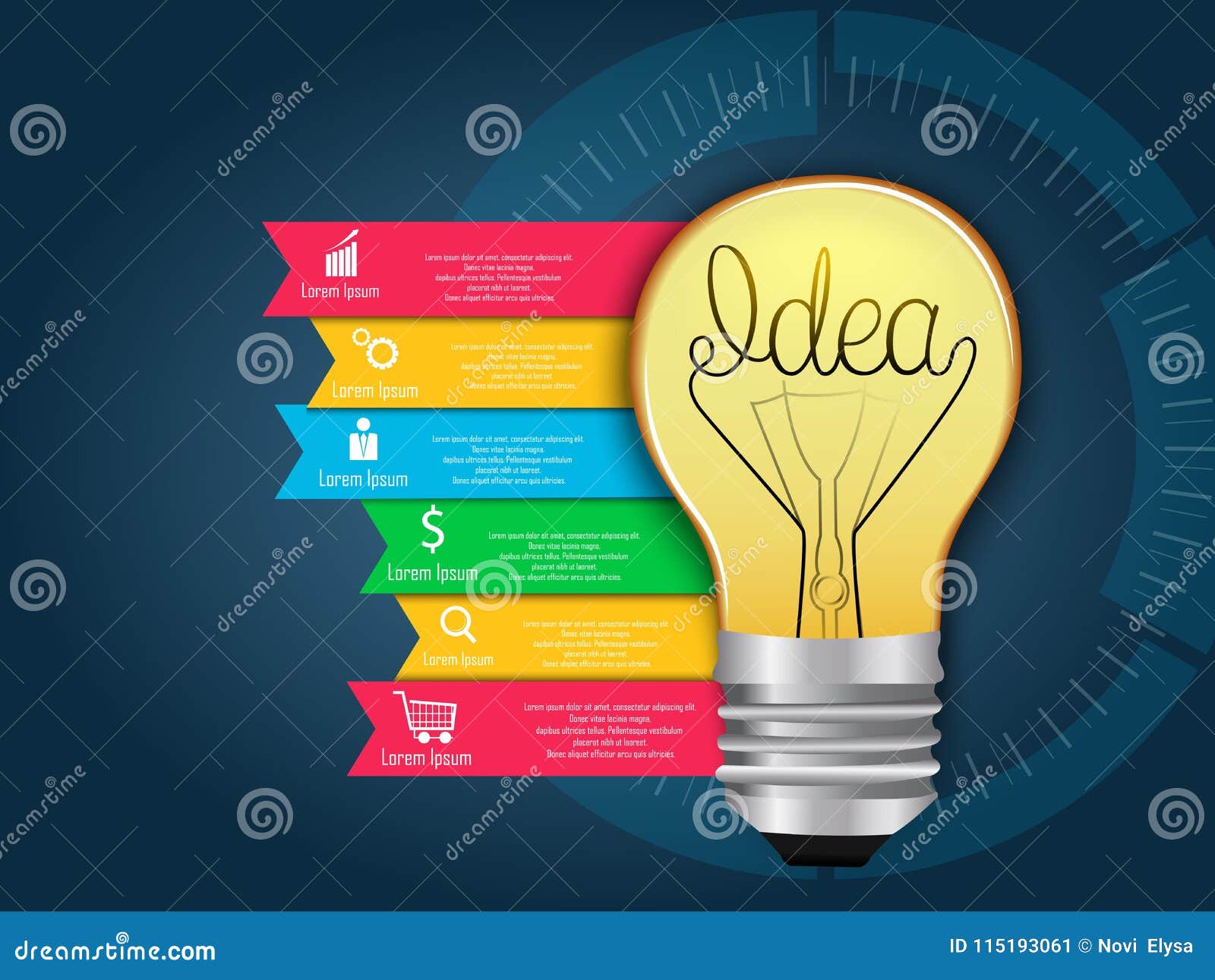 Concept Idea Light Bulb Info Graphics Design Stock Vector ...