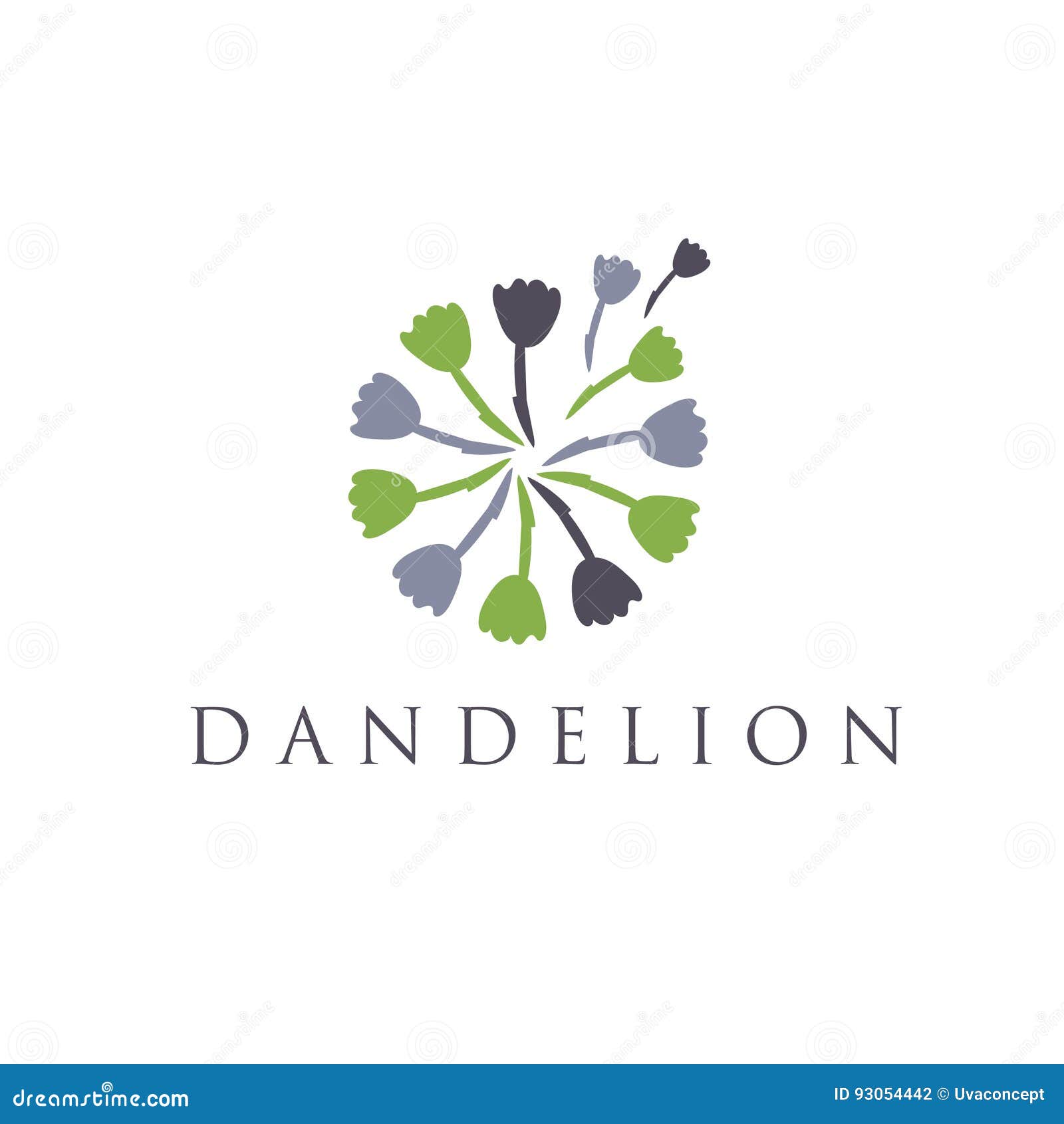 Illustration of Concept Logo of Dandelion. Stock Vector - Illustration ...