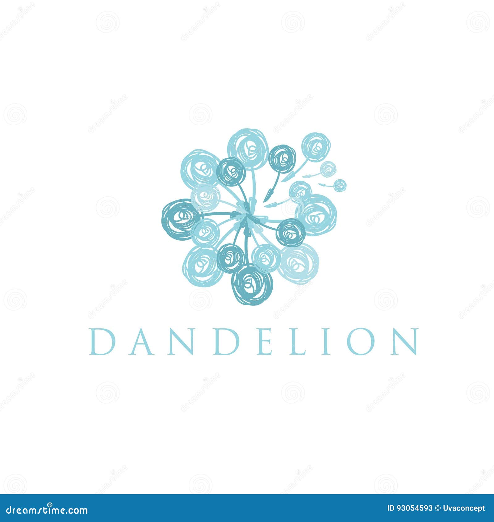 Illustration of Concept Logo of Dandelion. Stock Vector - Illustration ...