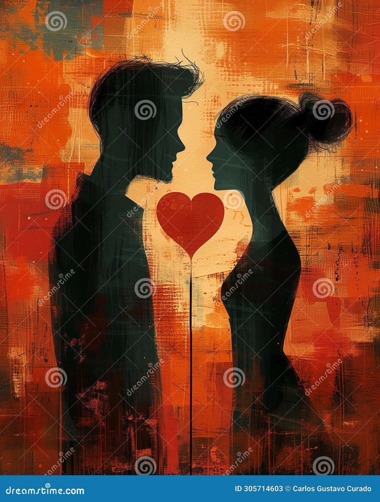 Illustration of the Concept of Love between Two People Stock ...