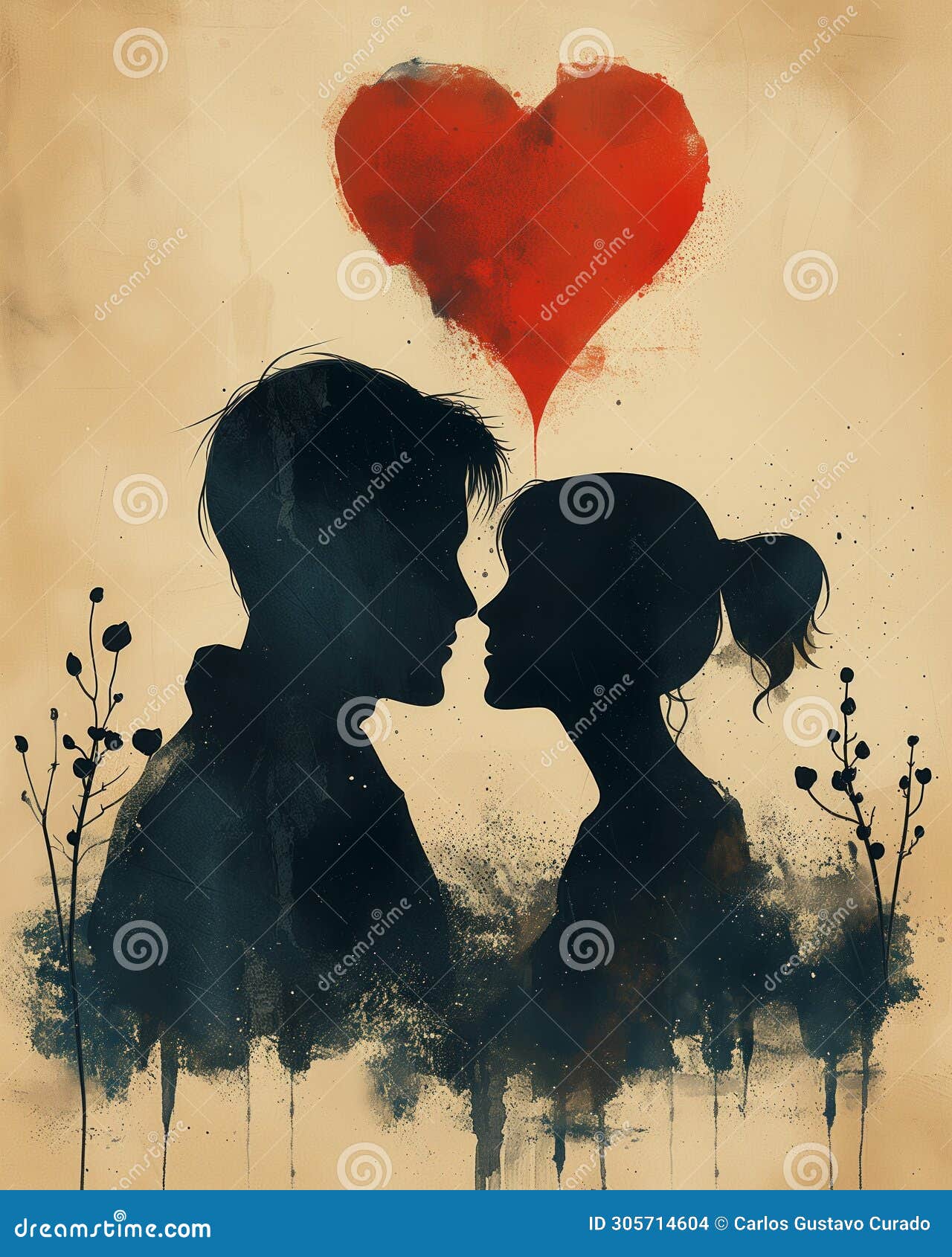 Illustration of the Concept of Love between Two People Stock ...