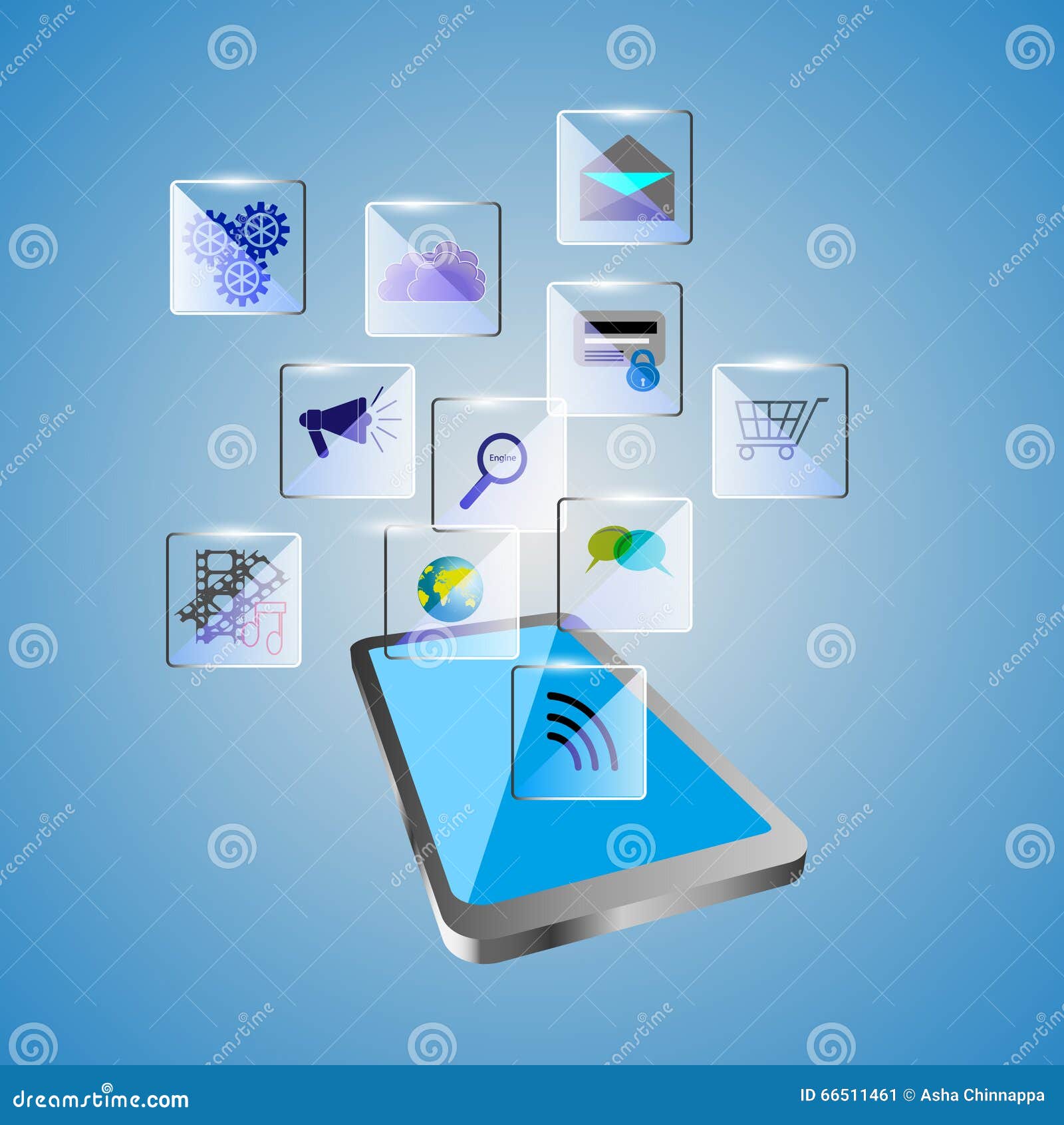 Illustration of Concept Mobile Application Stock Illustration ...