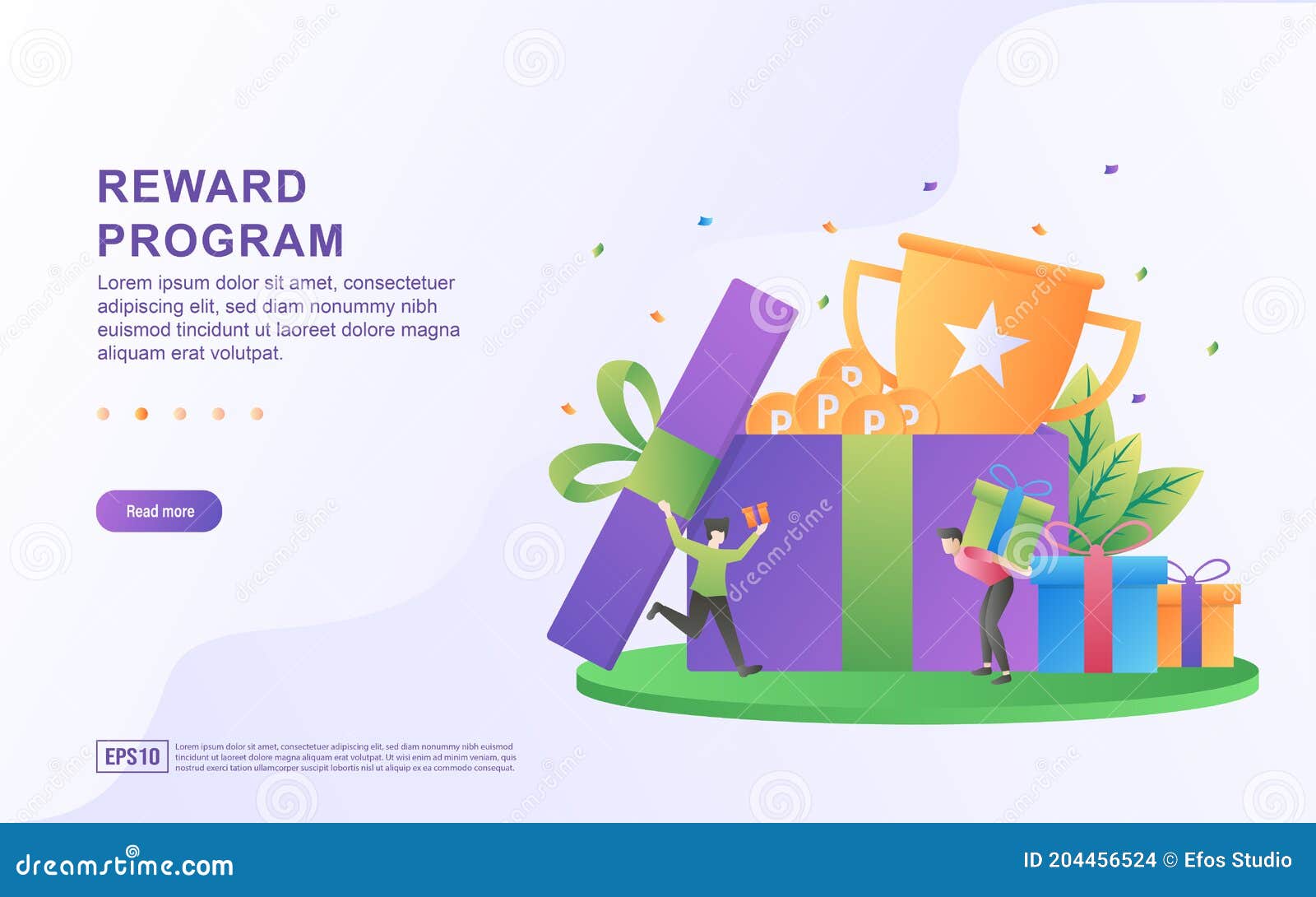 Illustration Concept of Reward Program with the Person Carrying the ...