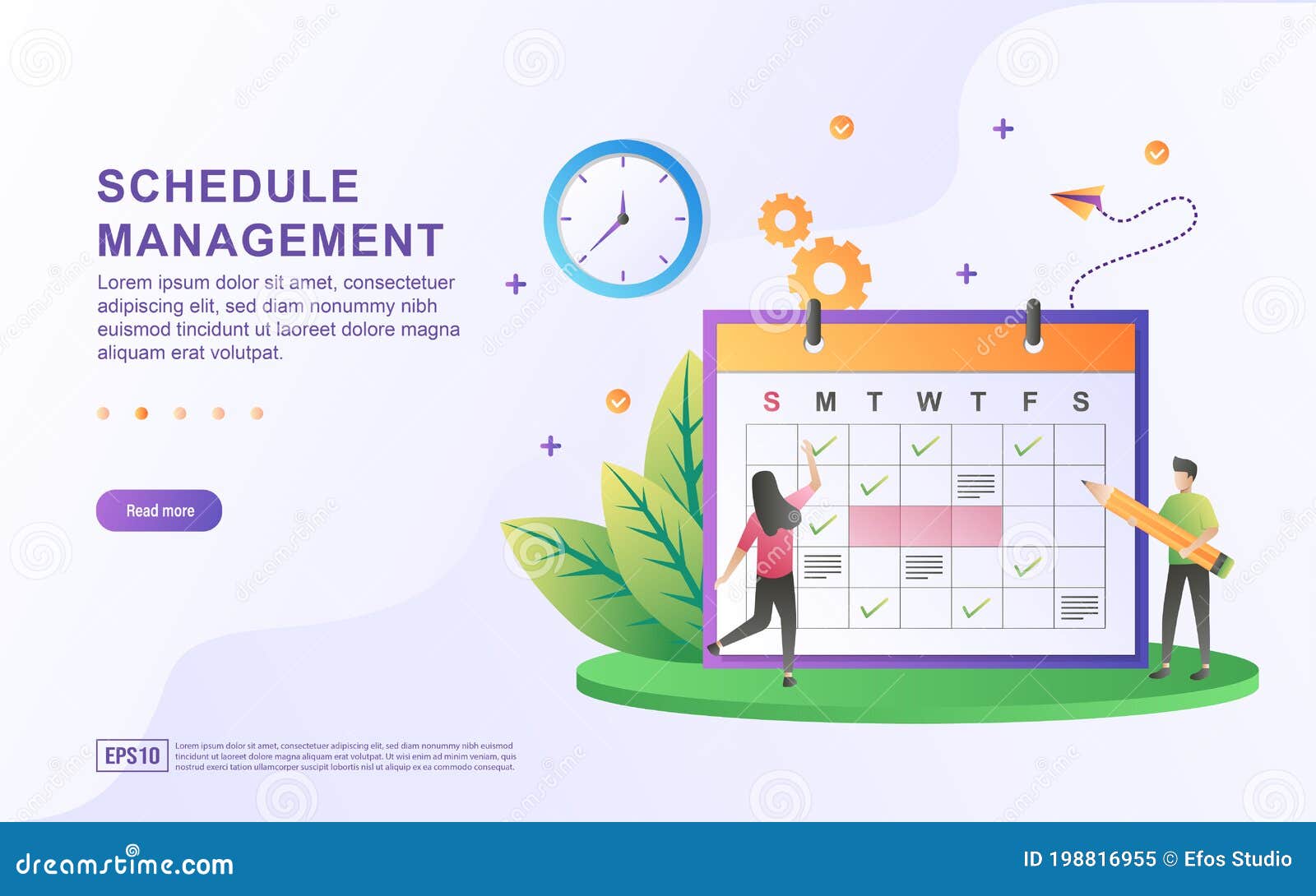 Illustration Concept of Schedule Management with the Person Setting the ...