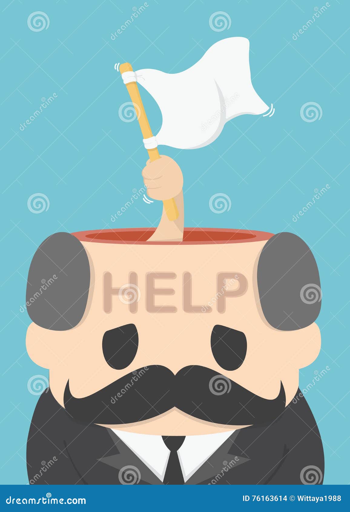 Illustration Concept Surrender,Helpr,White Flag, Vector Stock Vector ...