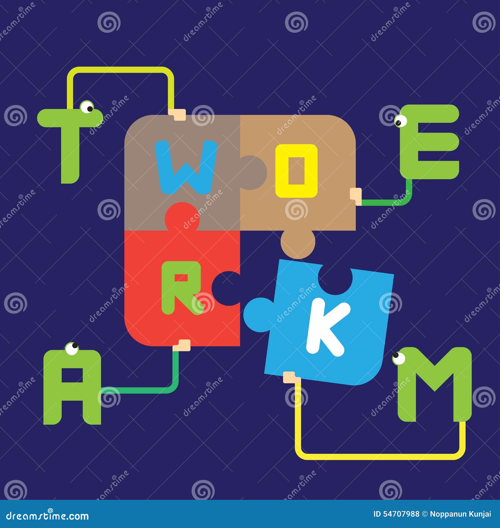 Illustration of the Concept of Teamwork with the Characters. Stock ...