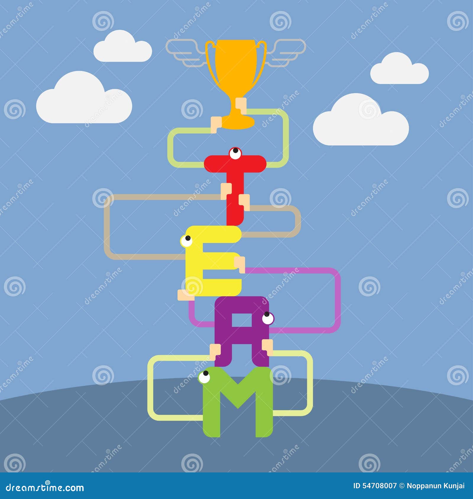 Illustration of the Concept of Teamwork with the Characters. Stock ...