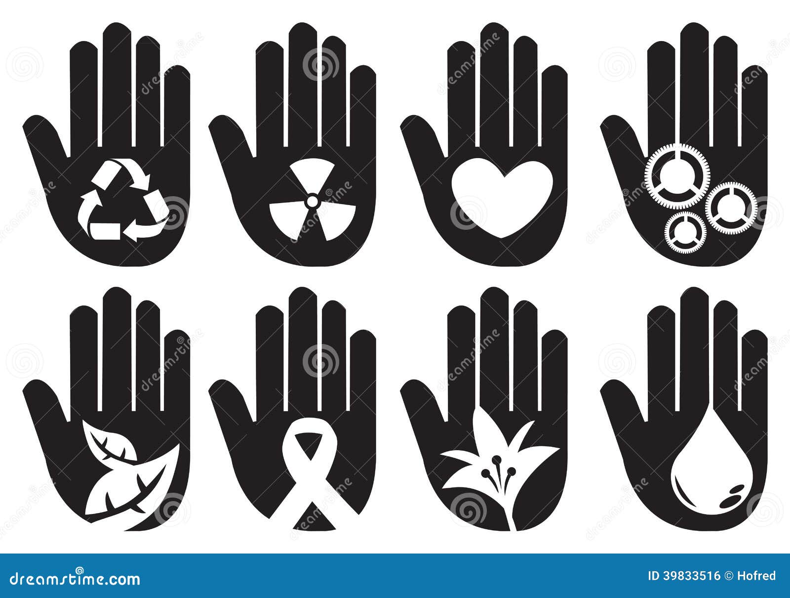 Illustration Conceptuelle De Symboles De Main Illustration de Vecteur ...