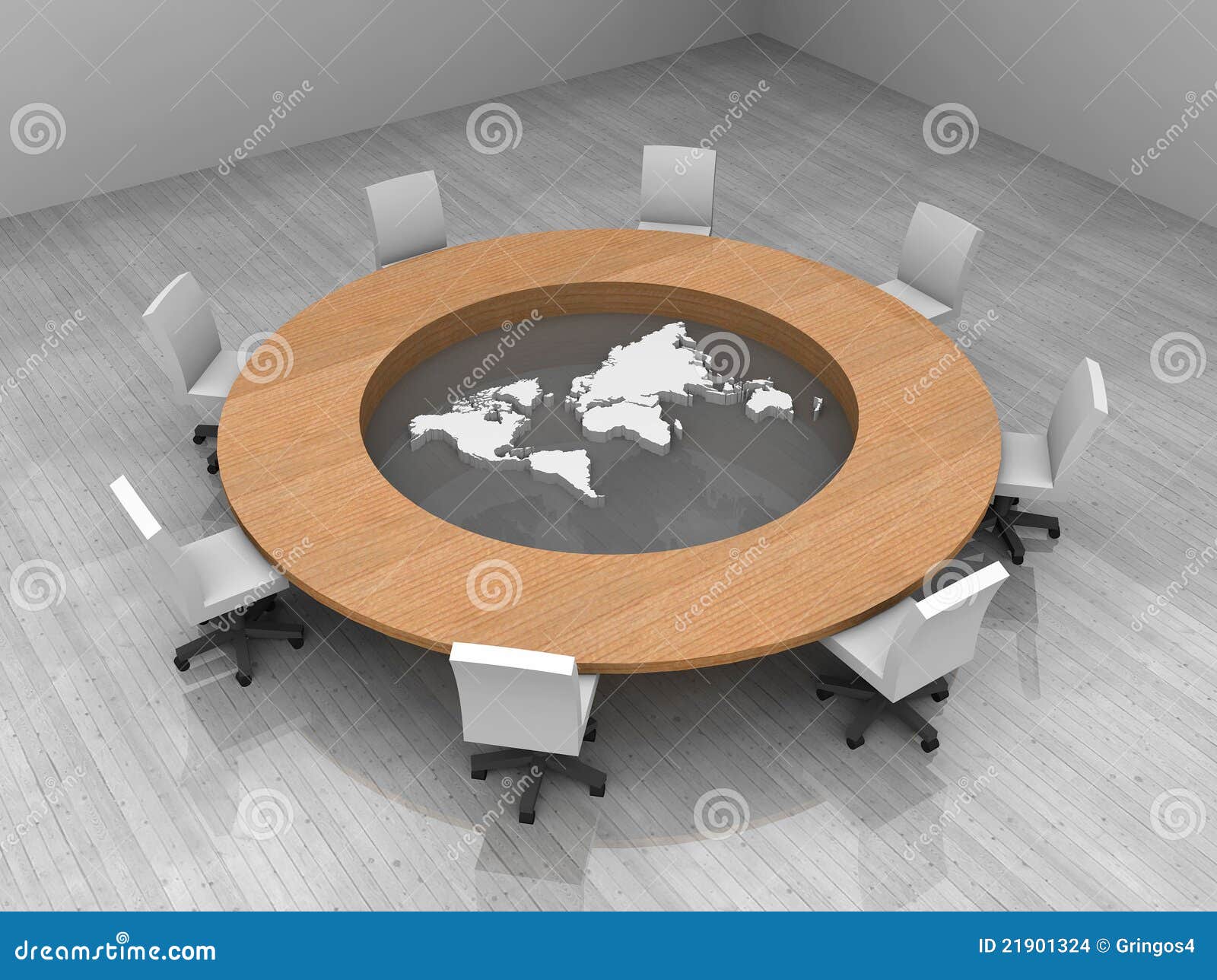 Illustration Of A Conference Room With A Table | CartoonDealer.com ...