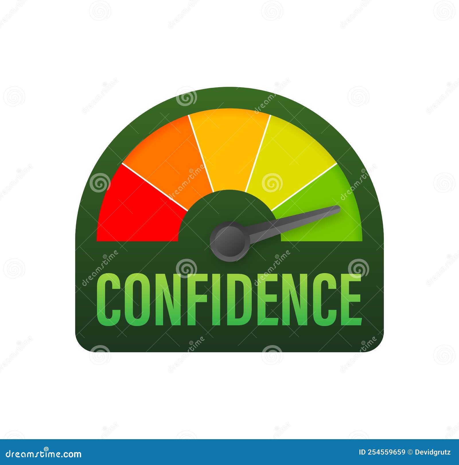 Illustration with Confidence Indicator for Concept Design. Business ...