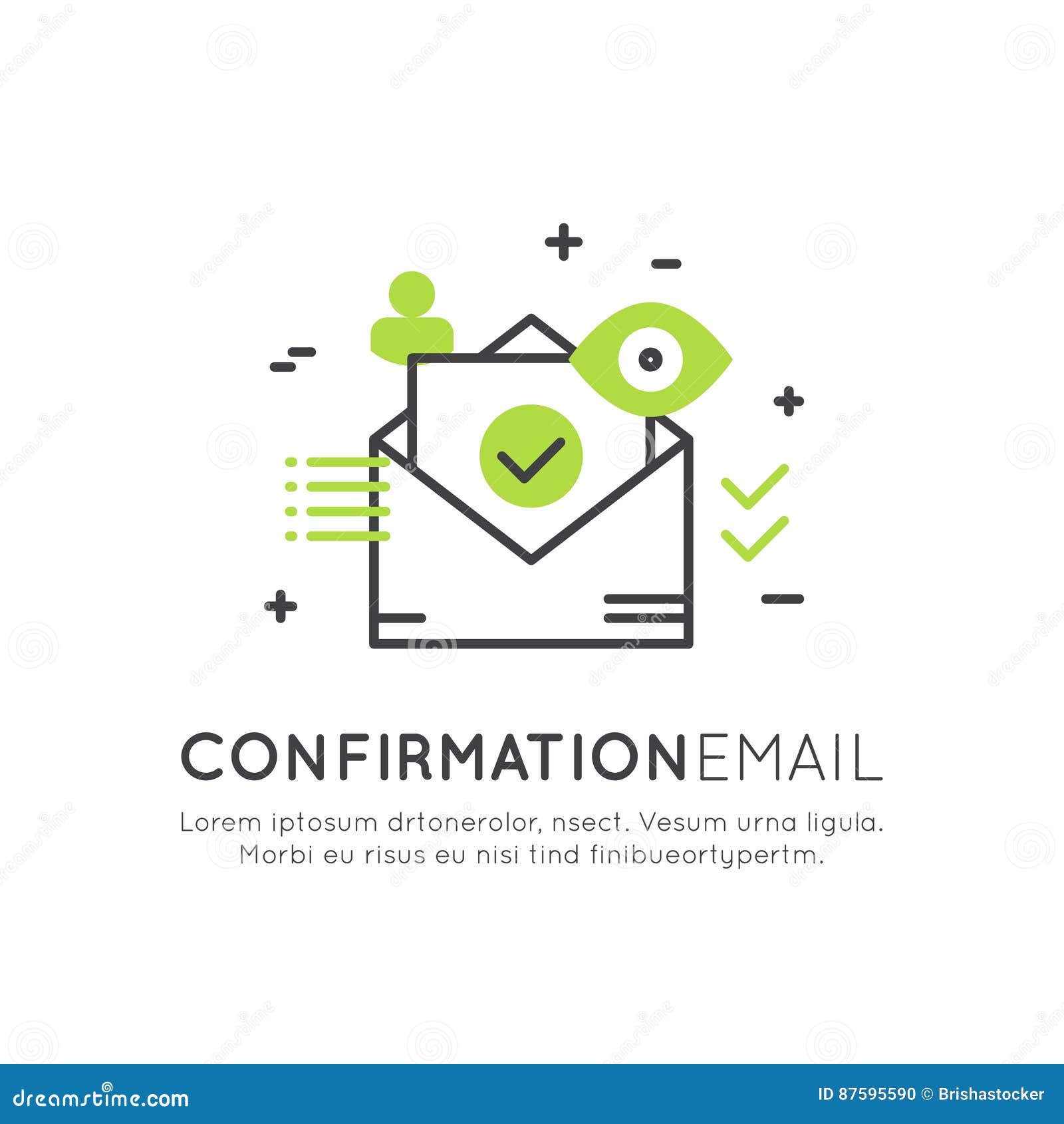 Illustration of Confirmation Email Notification or Push Message ...