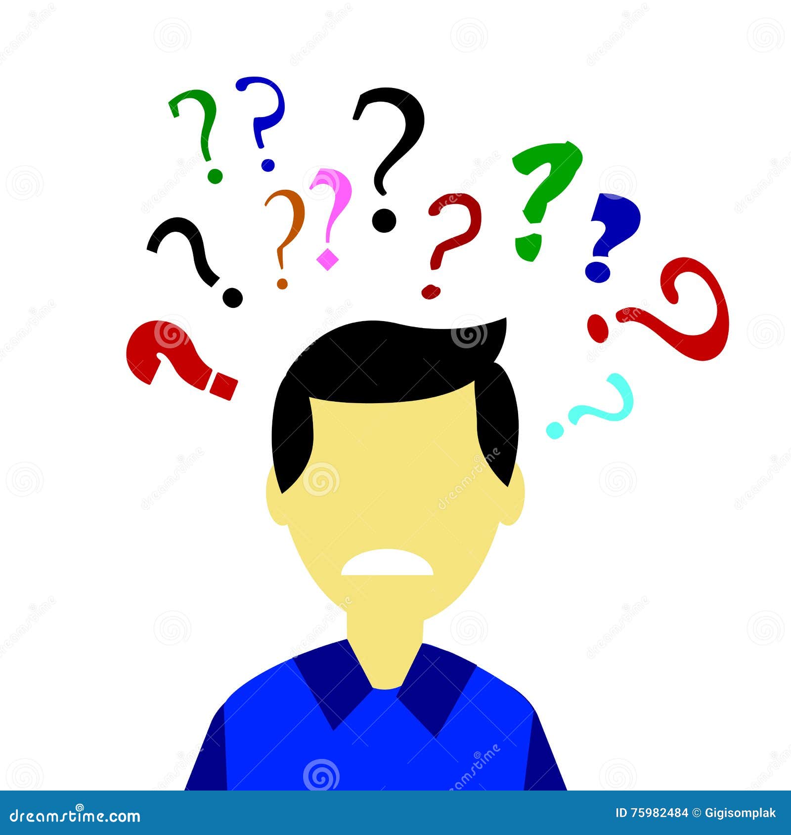 Illustration for Confuse or Stress Man Stock Vector - Illustration of ...
