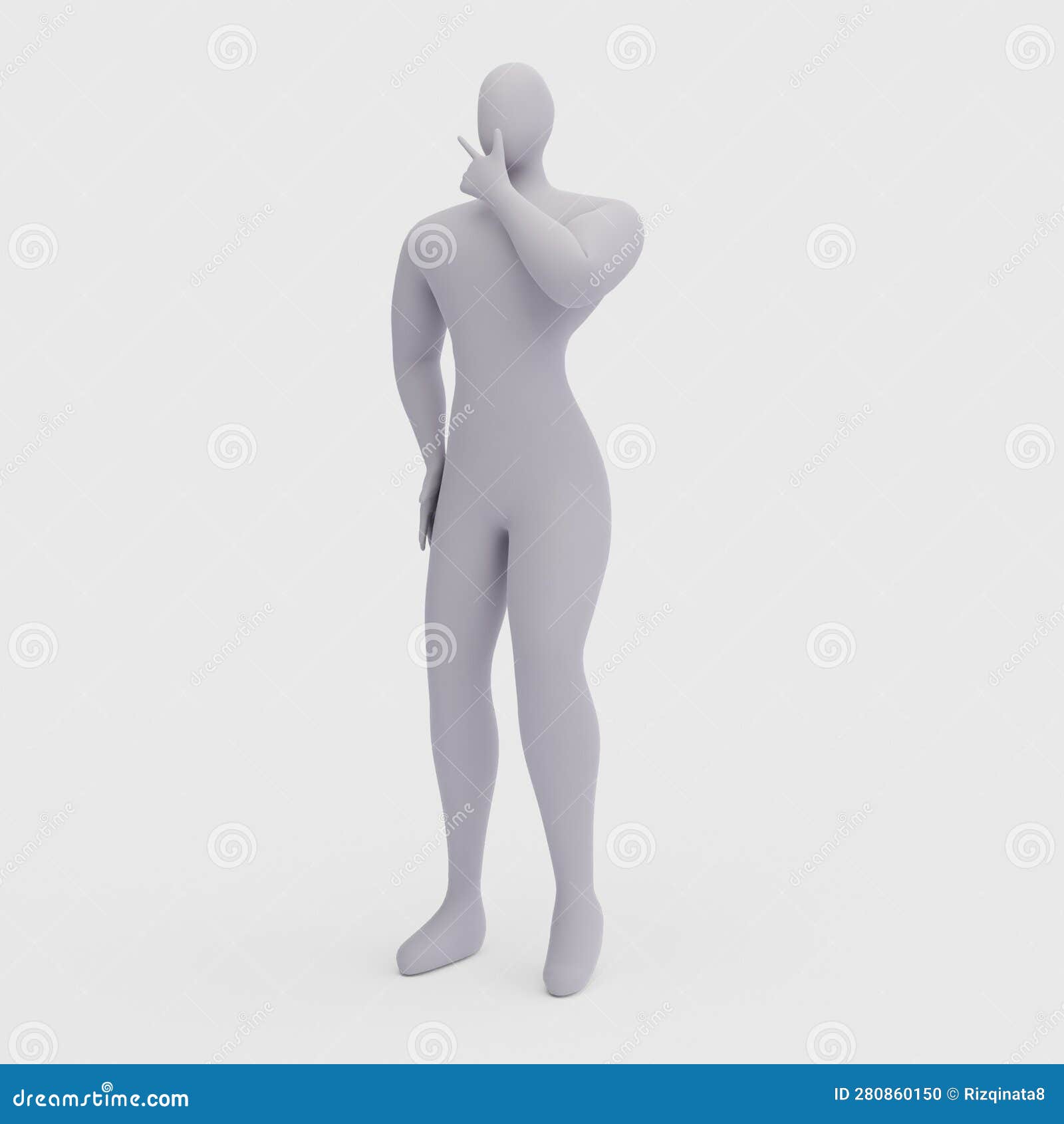 Illustration of a Confused Person. 3d Rendering of Human People ...