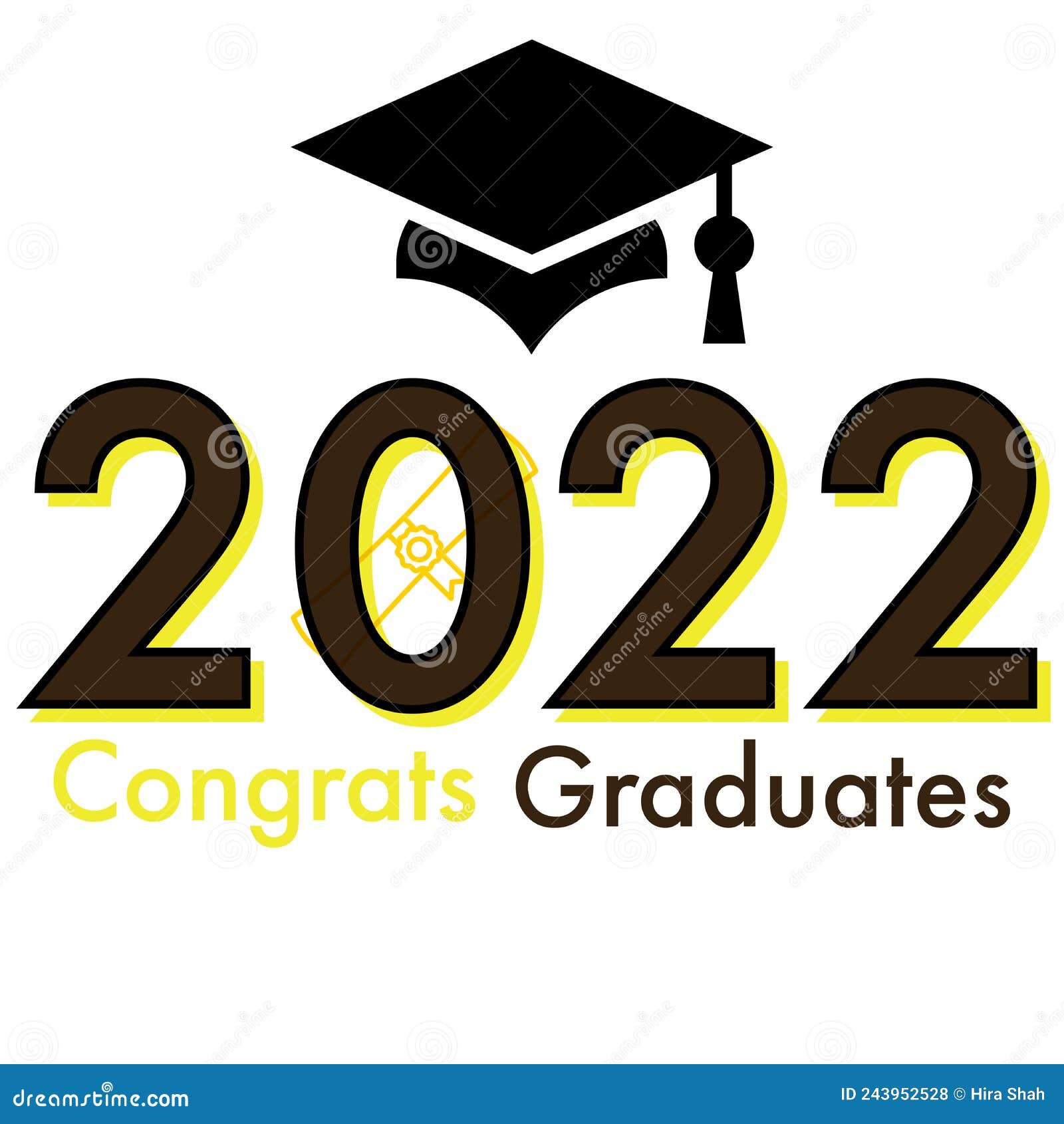 Congratulation Class of 2022 Banner with Graduation Cap Stock ...