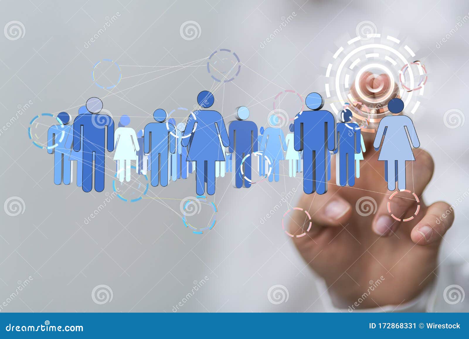Illustration of a Connected Network of Different Individuals Stock ...