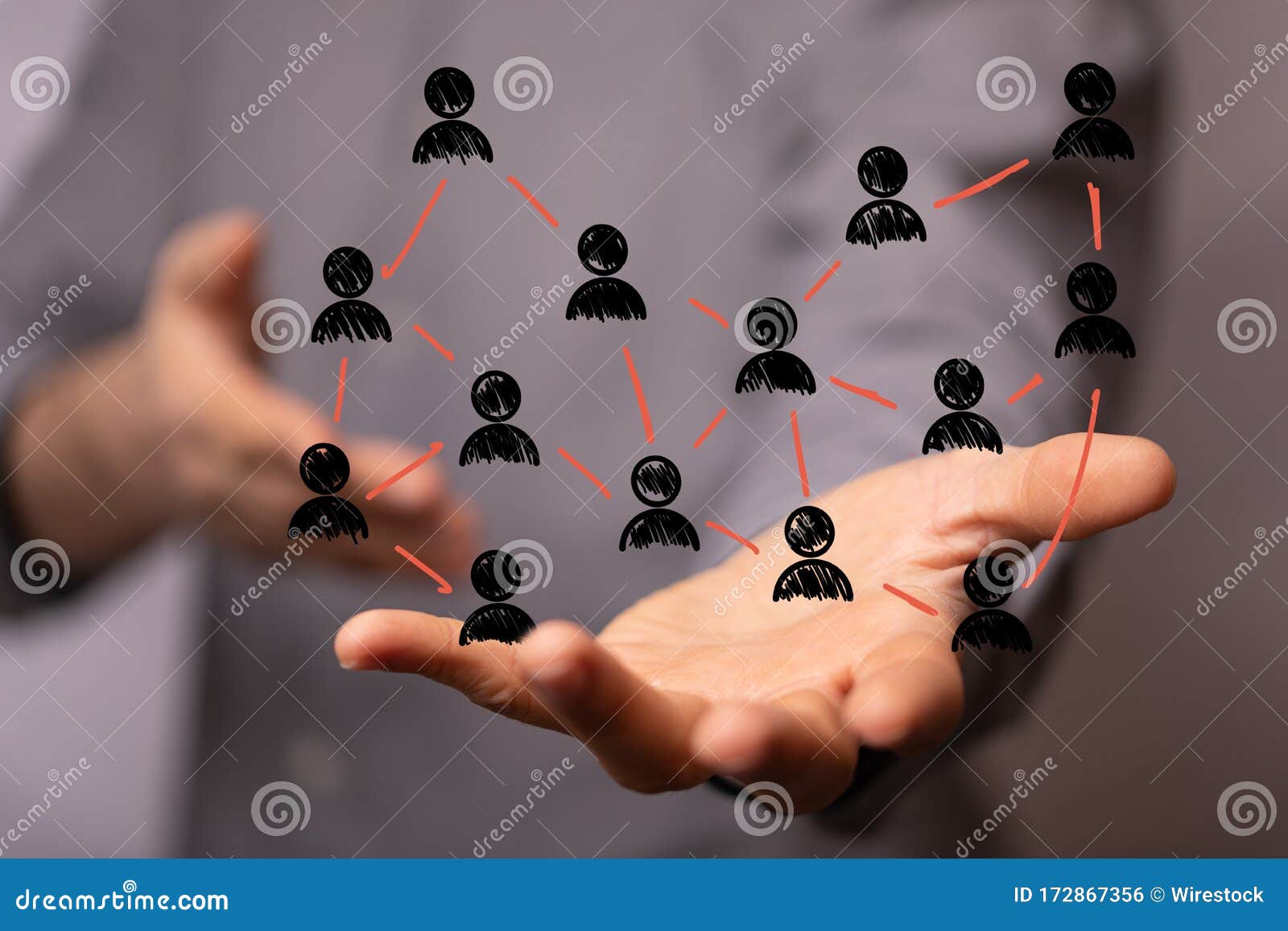 Illustration of a Connected Network of Different People Over Someone S ...