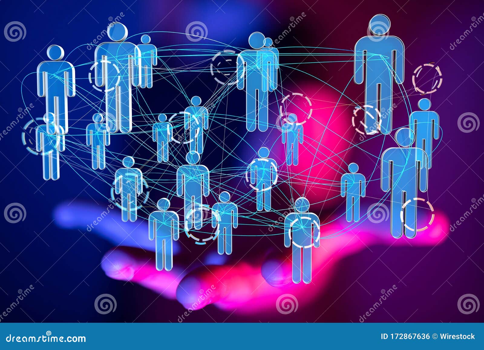 Illustration of a Connected Network of People Stock Photo - Image of ...