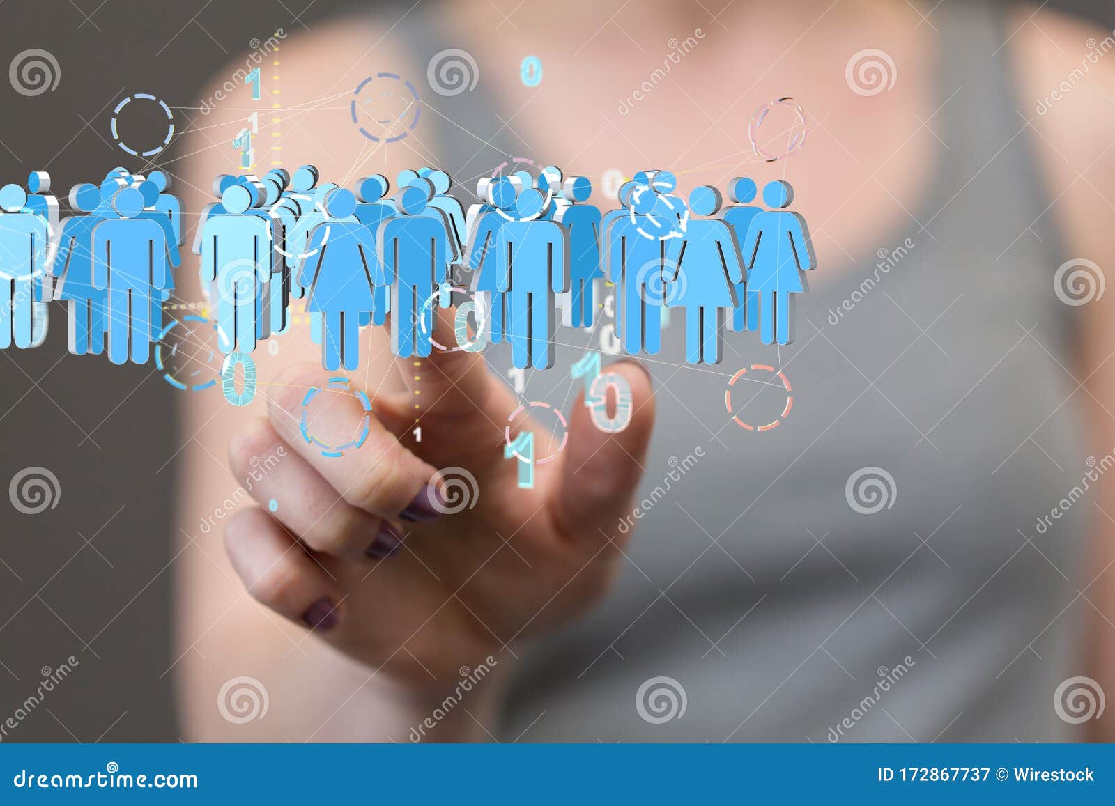 Illustration of a Connected Network of People Stock Image - Image of ...