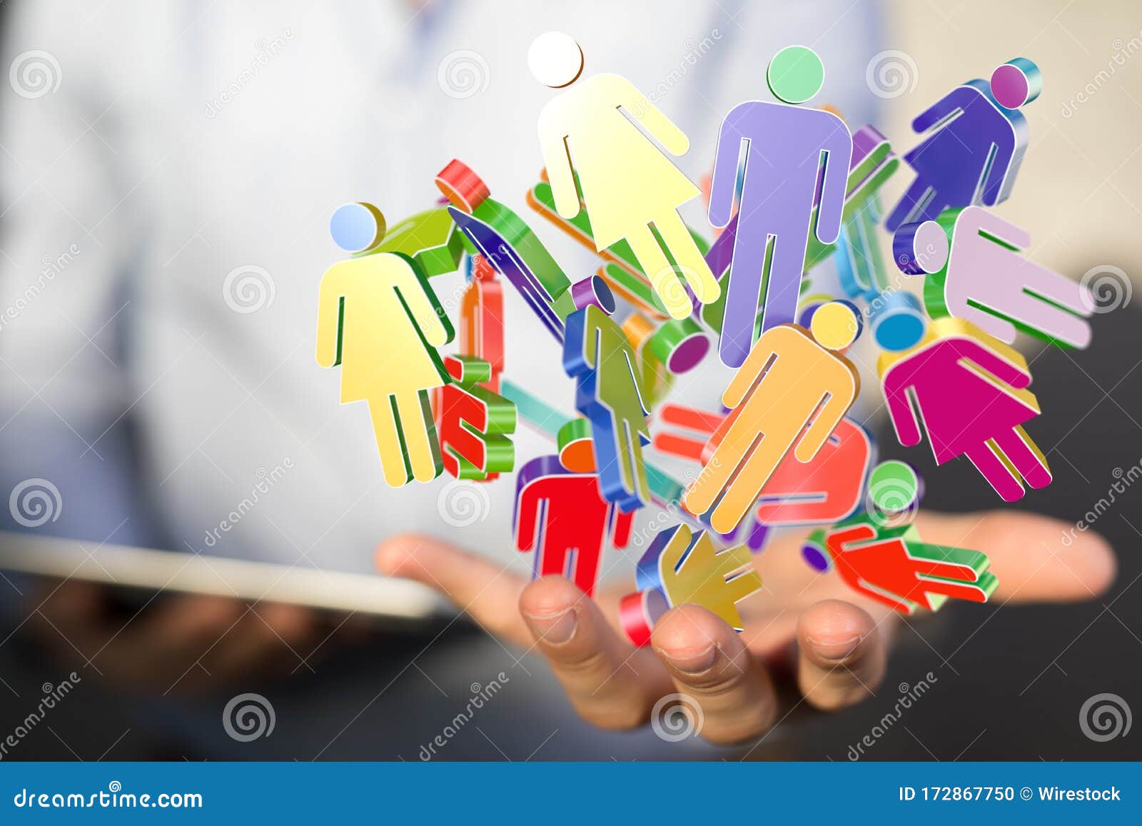 Illustration of a Connected Network of People Stock Photo - Image of ...