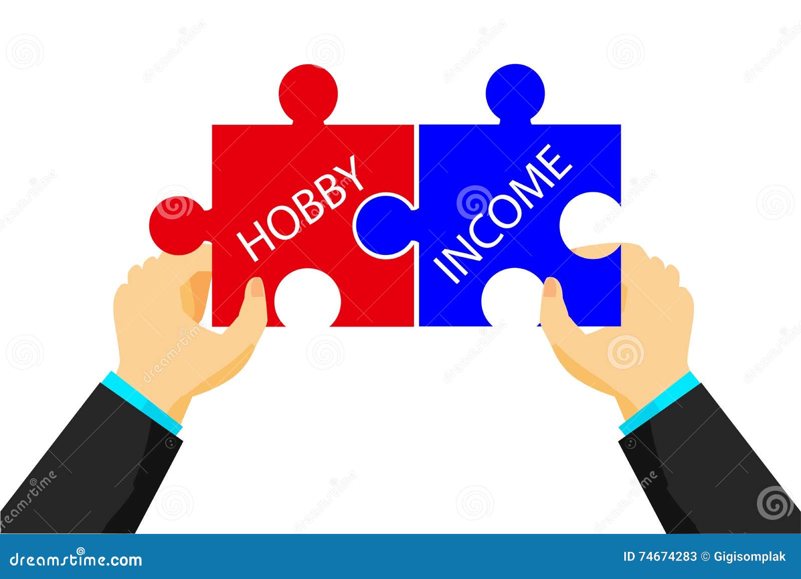 Illustration for Connecting between Hobby and Income Stock Vector ...