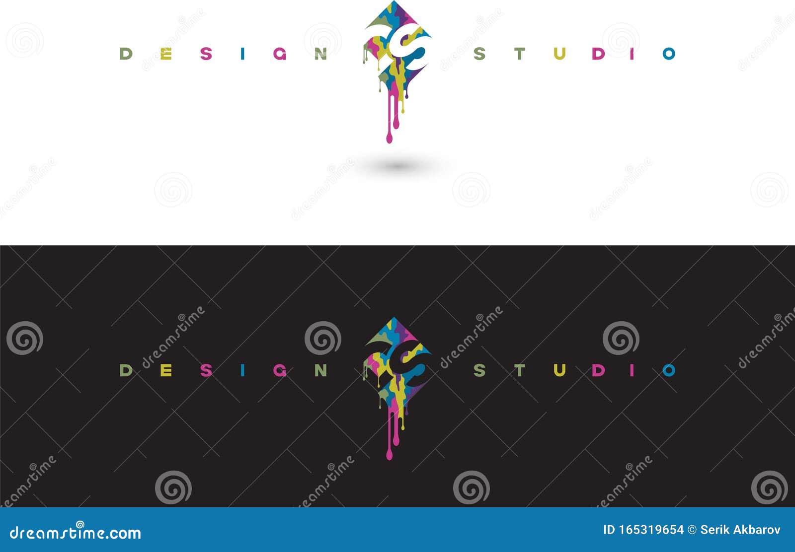 Illustration Consisting of a Design Studio Logo Template Stock Vector ...