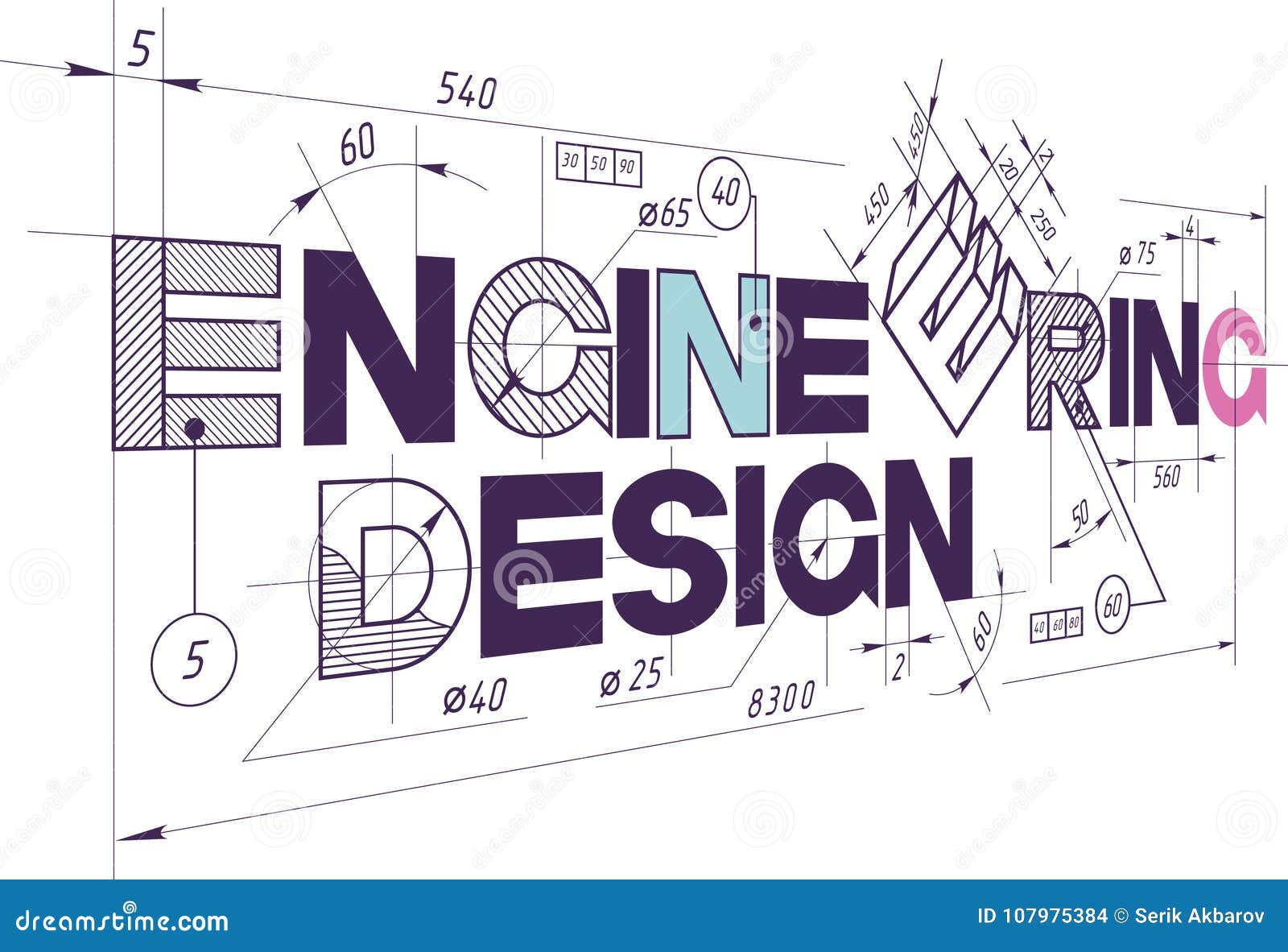 Illustration Consisting of a Drawing of the Letters `engineering Design ...