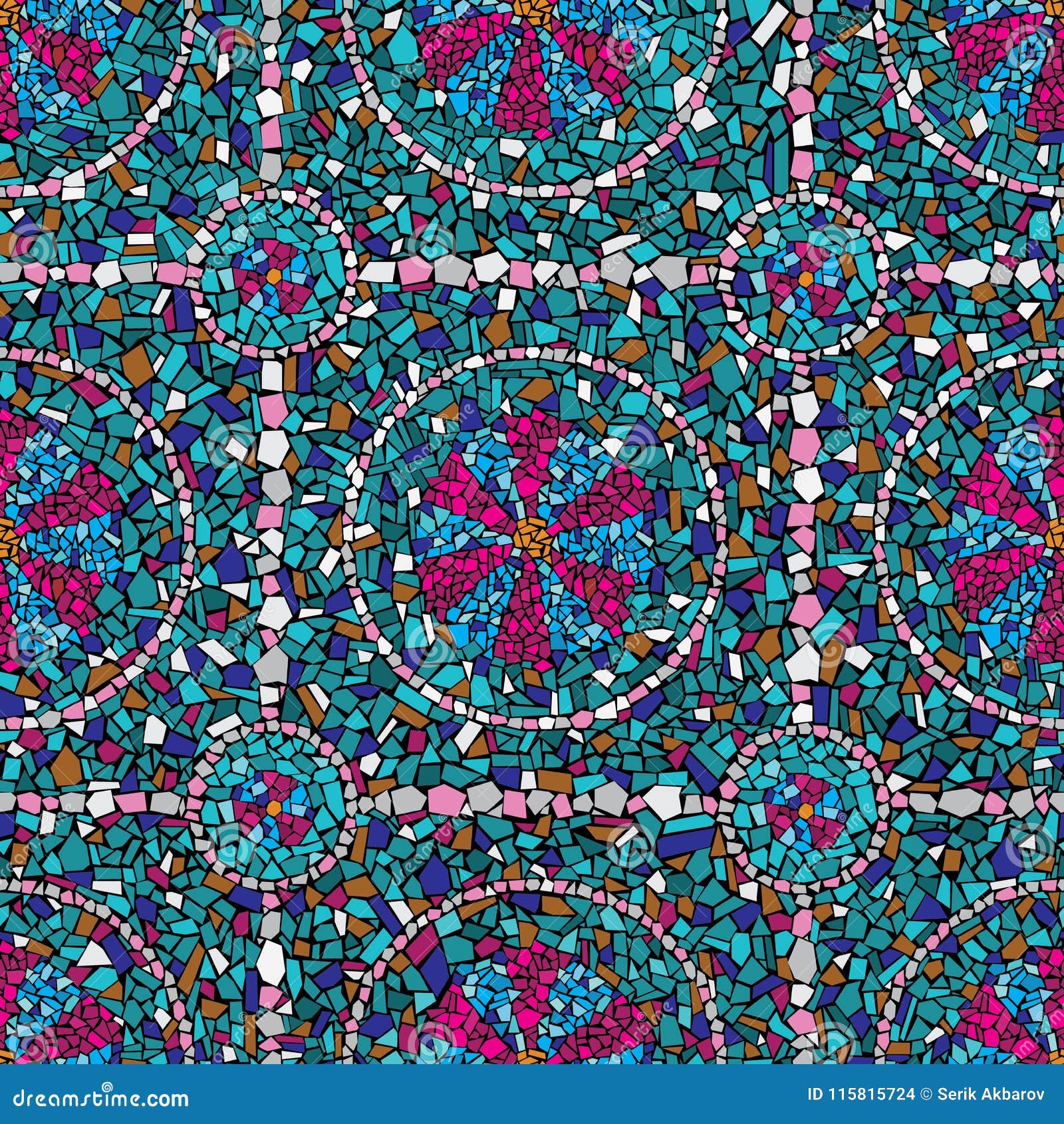 Illustration Consisting of a Seamless Pattern in the Form of a Mosaic ...