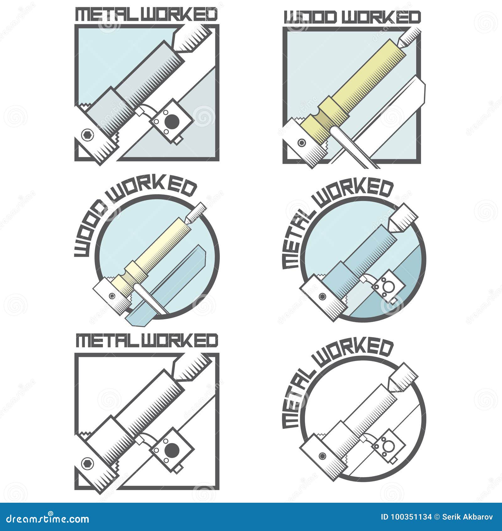 An Illustration Consisting of Six Images of a Lathe Stock Illustration ...