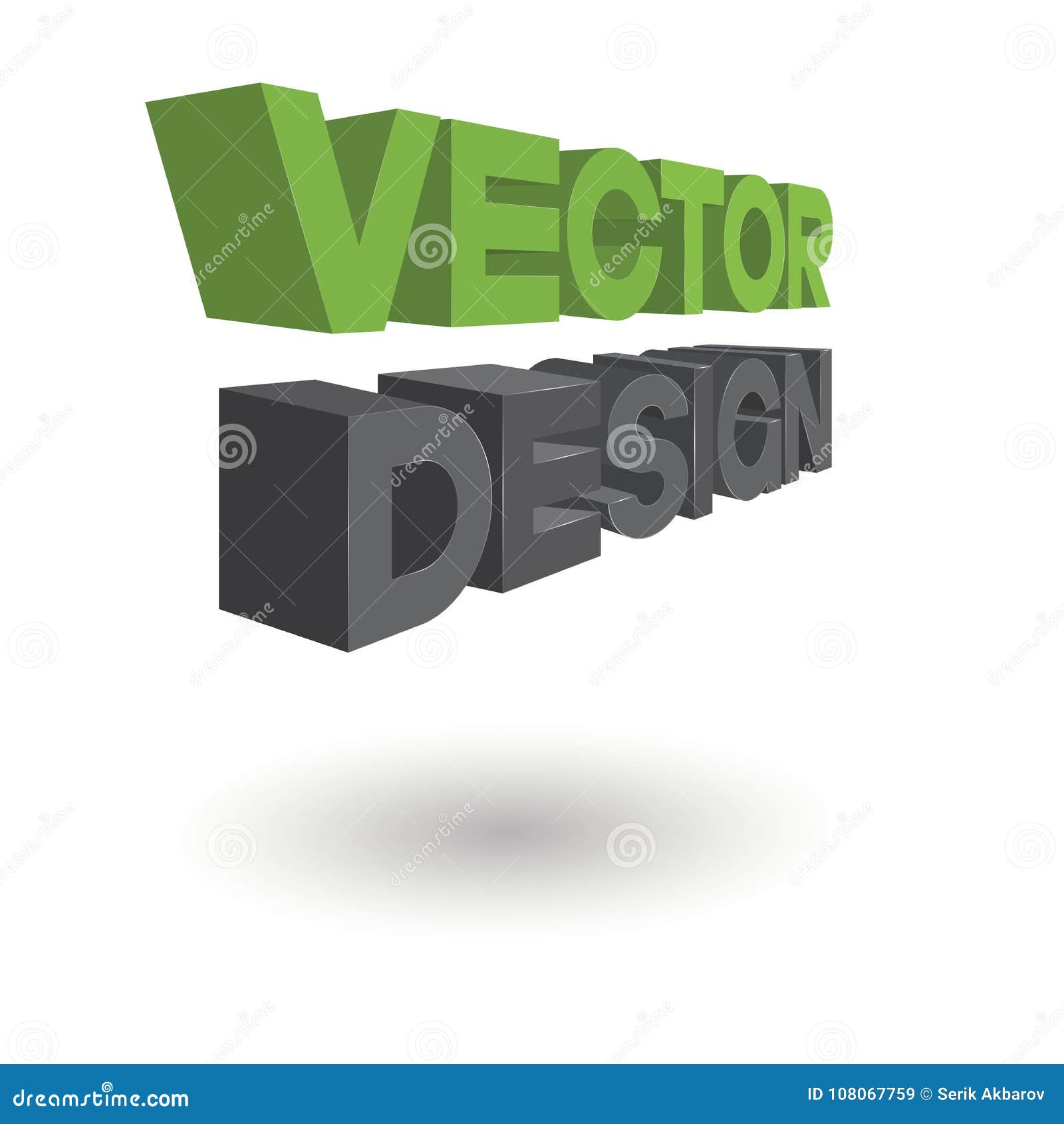 An Illustration Consisting of the Words `vector Design` of Two Colors ...