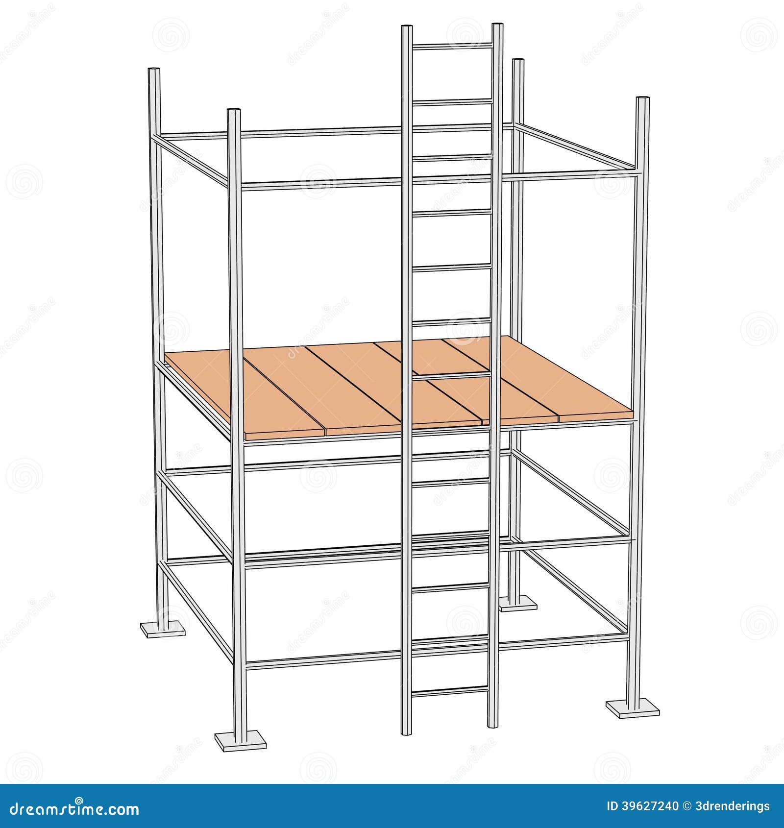 Construction Of Scaffolding For Concrete Slab Cartoon Vector ...