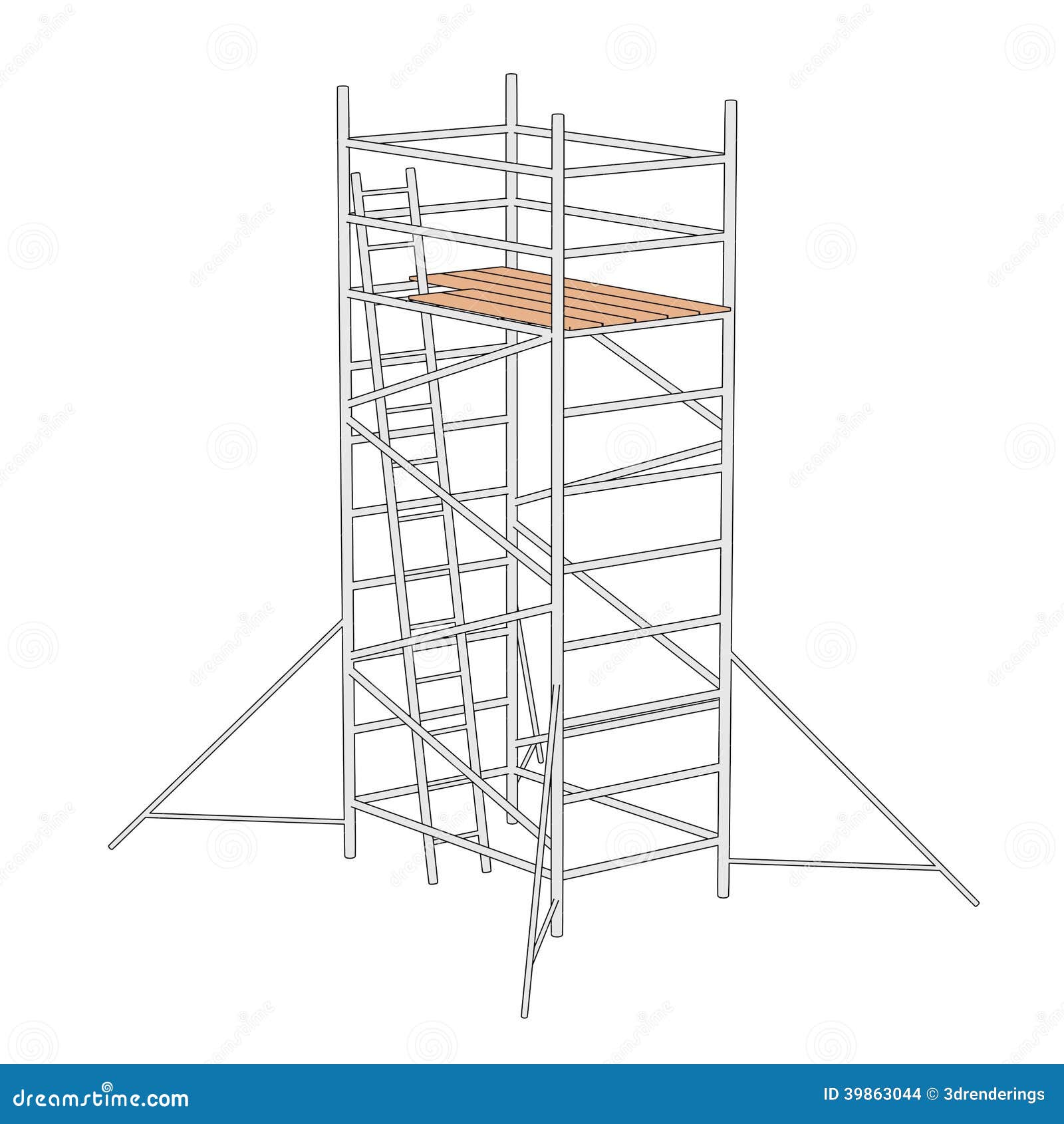 Construction Of Scaffolding For Concrete Slab Cartoon Vector ...