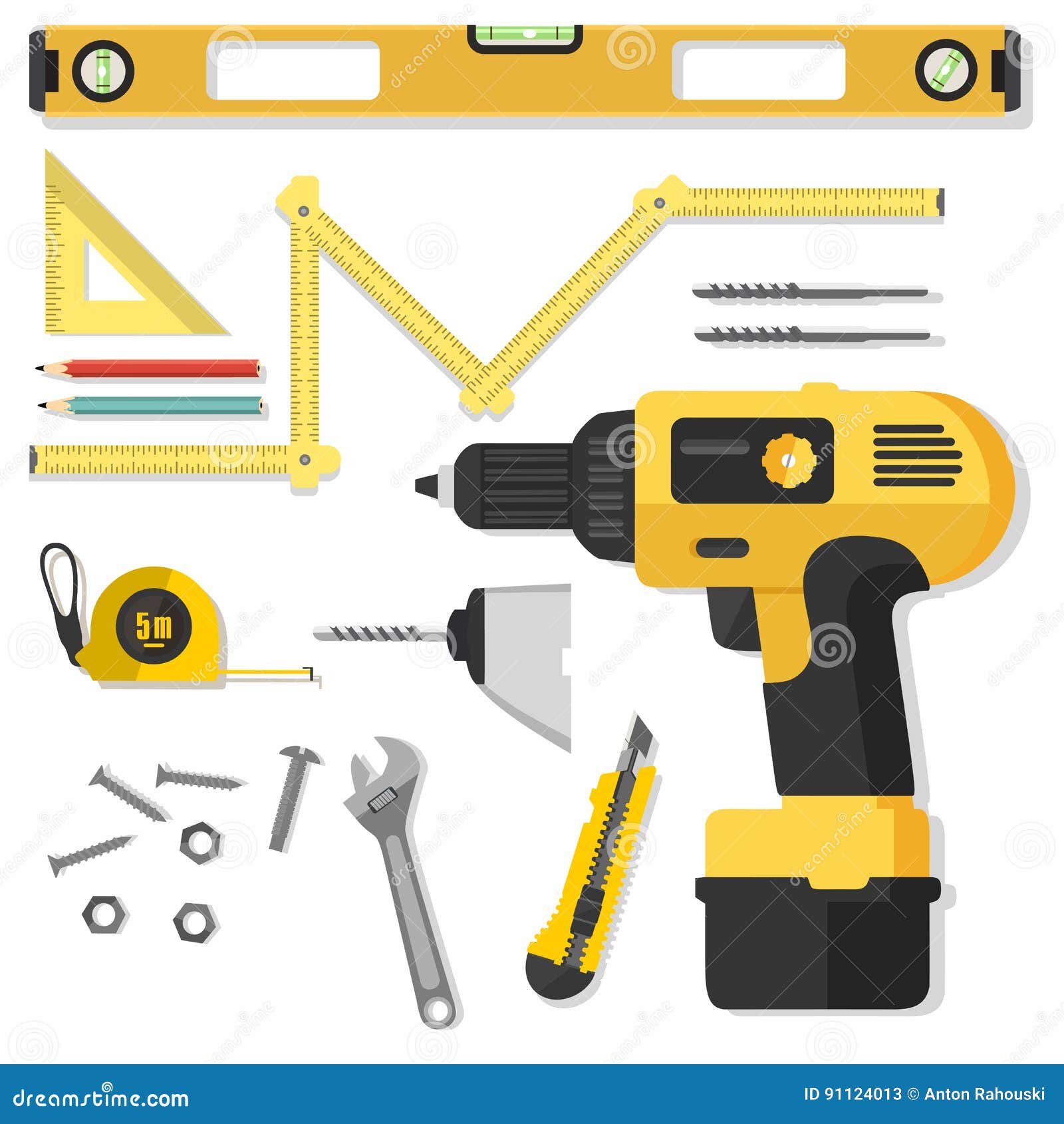 Illustration Construction Tools Diy, Flat Design Stock Illustration ...