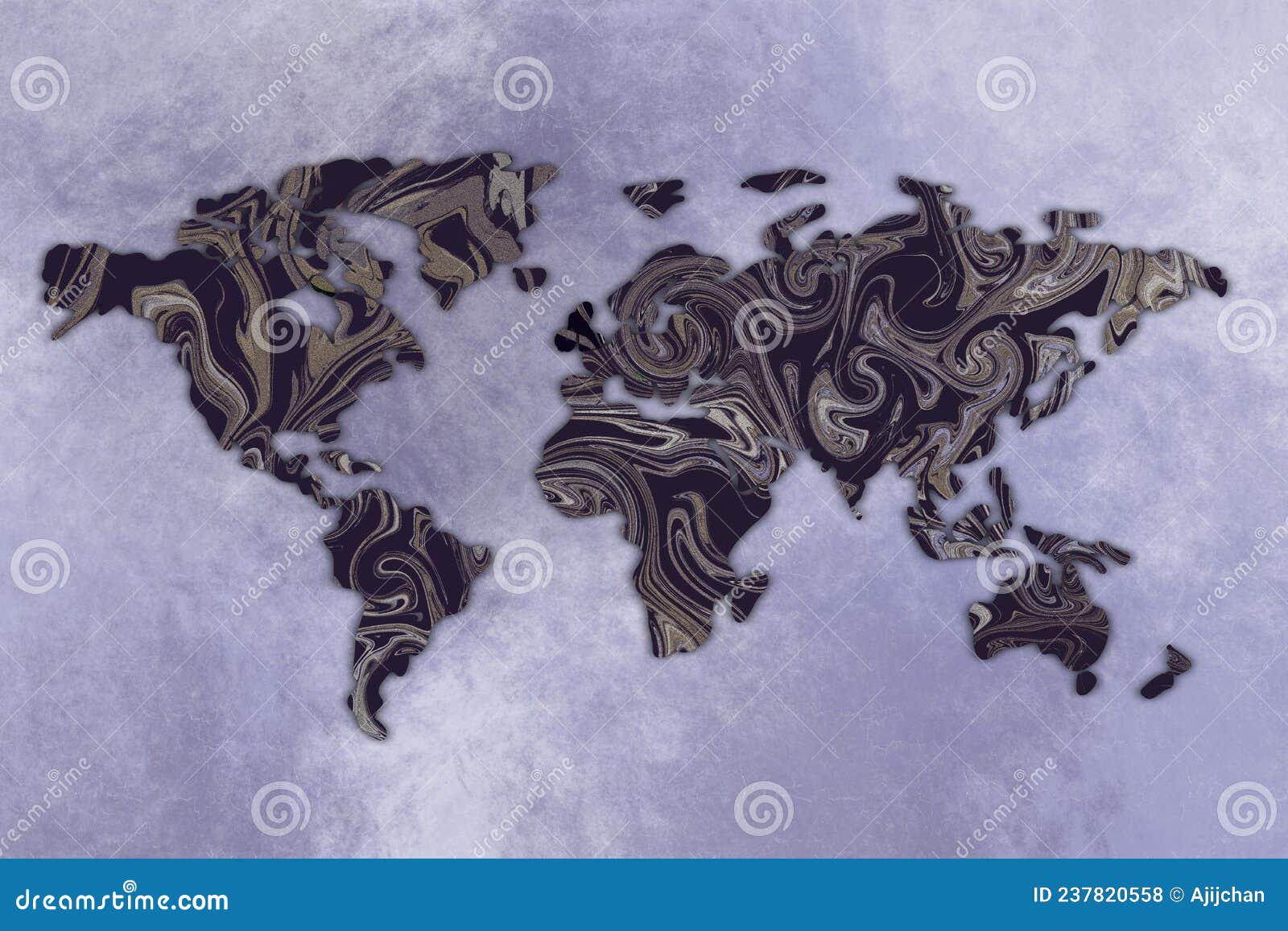 Illustration Continents and Countries of the World Using Textures and ...
