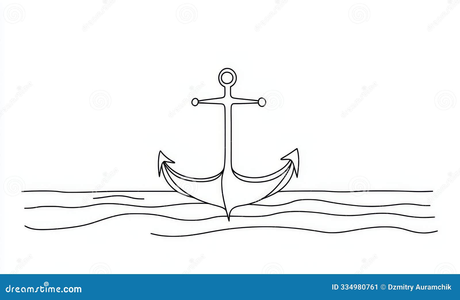 Illustration of a Continuous Anchor Banner in a Linear Style. a Doodle ...