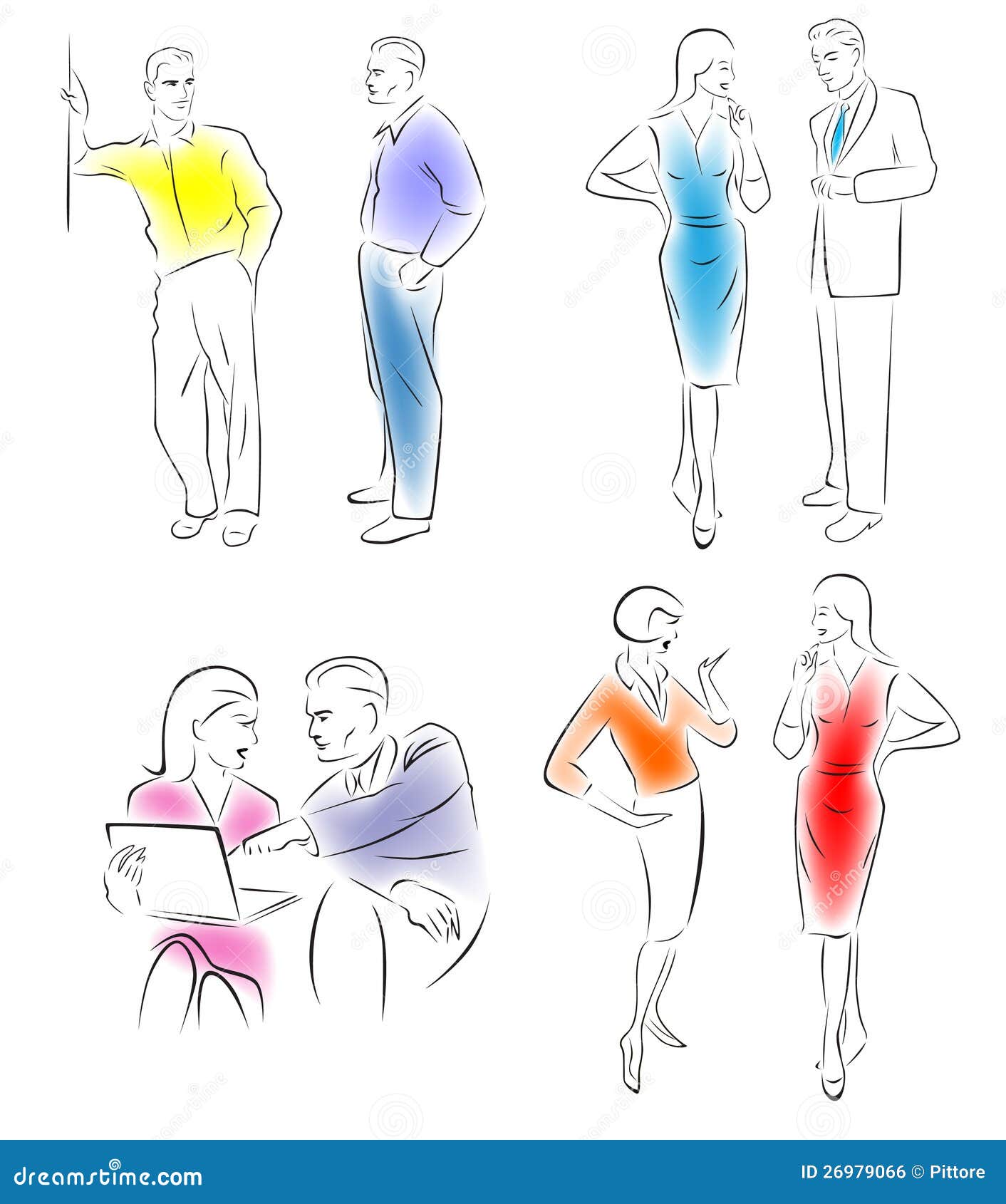 Illustration Conversing Characters. Stock Vector - Illustration of ...