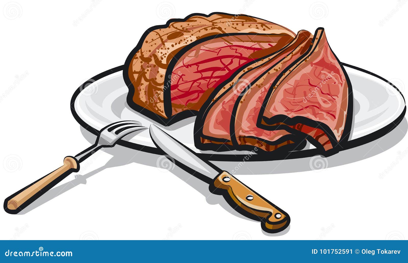 Roast beef meat stock vector. Illustration of meat, beef - 101752591