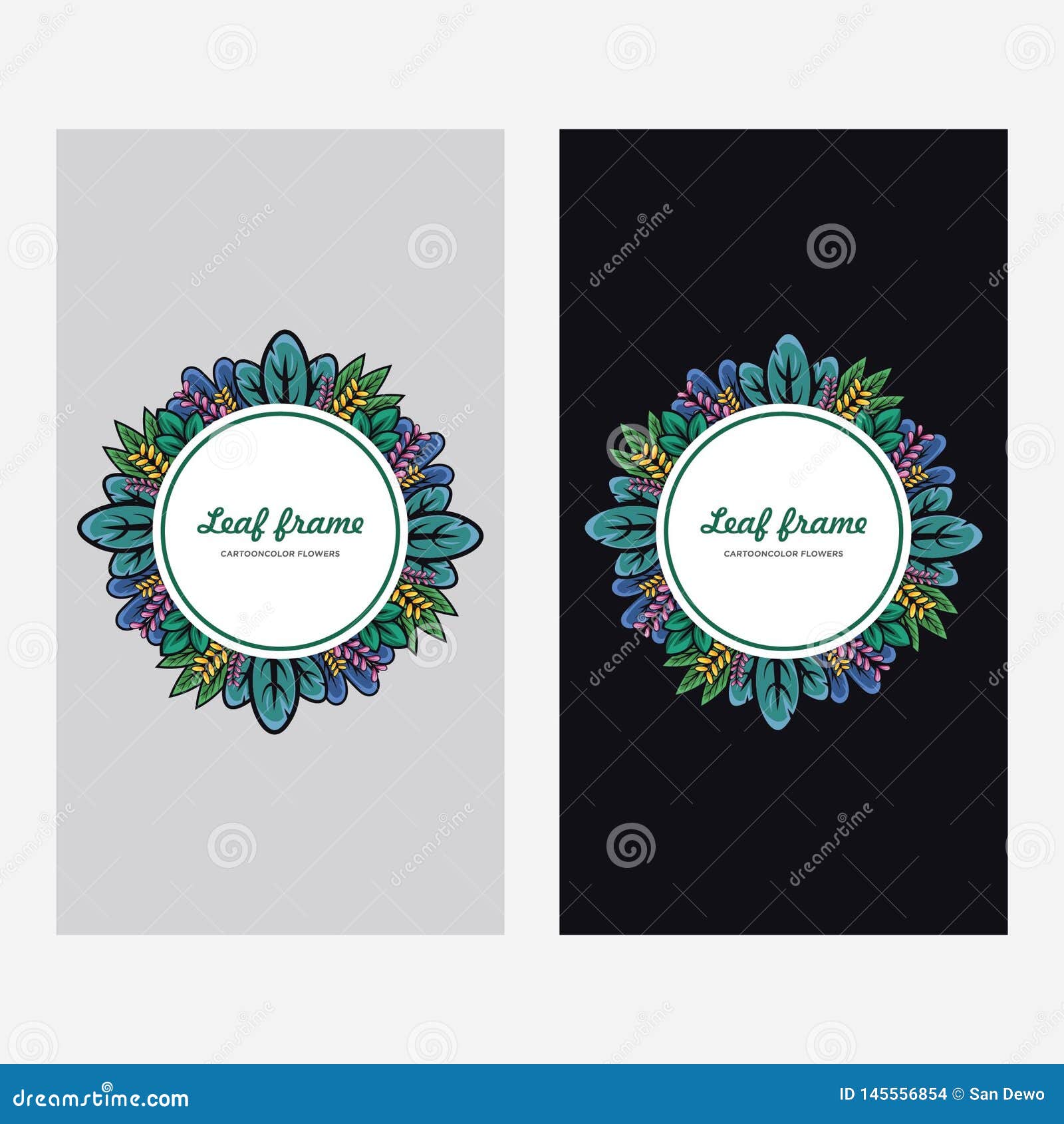 Illustration of Cool Leaf Round Frames Stock Vector - Illustration of ...