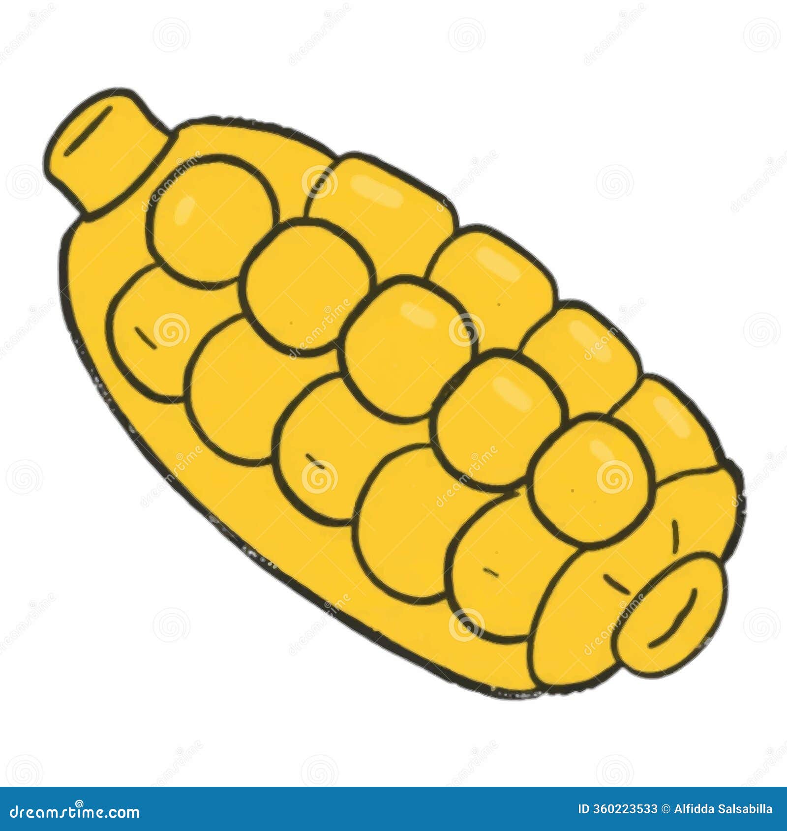 Illustration Of A Corn Cob Button Icon With Yellow Kernels, A Fun And ...