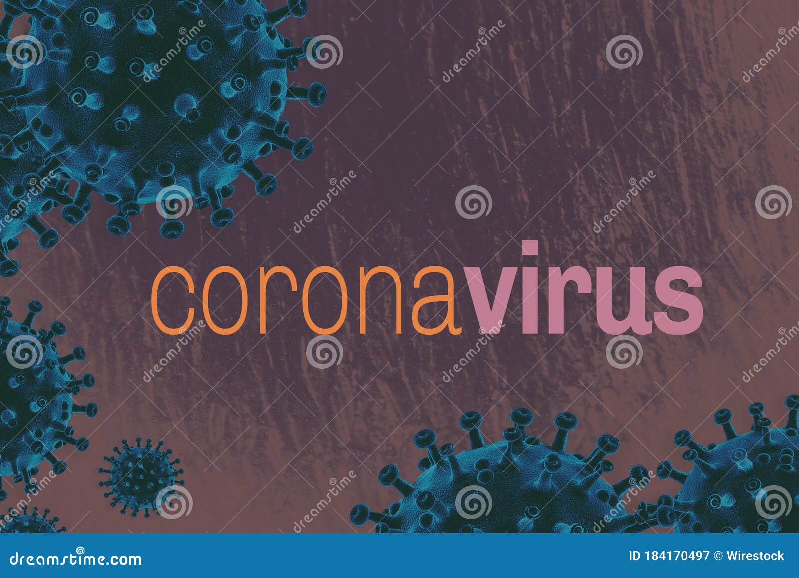 Illustration of the Coronavirus Cells with a Text Stock Image - Image ...