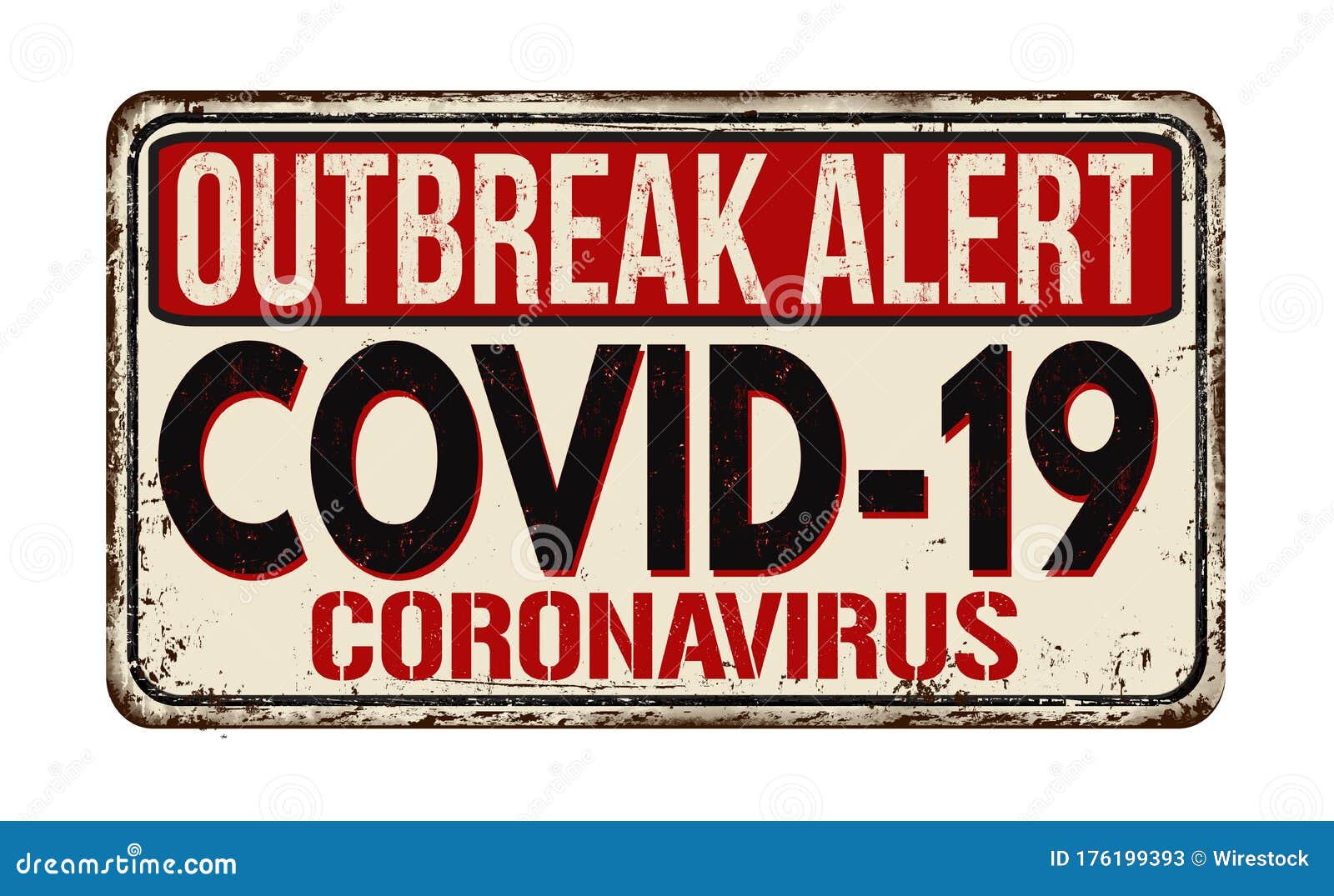Illustration of a Coronavirus Outbreak Alert Sign on a White Background ...