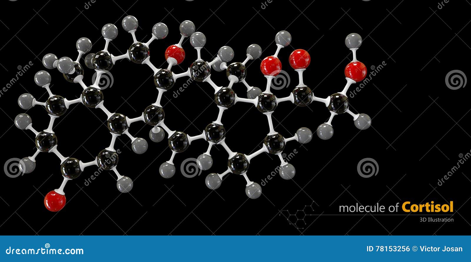 Illustration Of Cortisol Molecule White Background Stock Photography ...