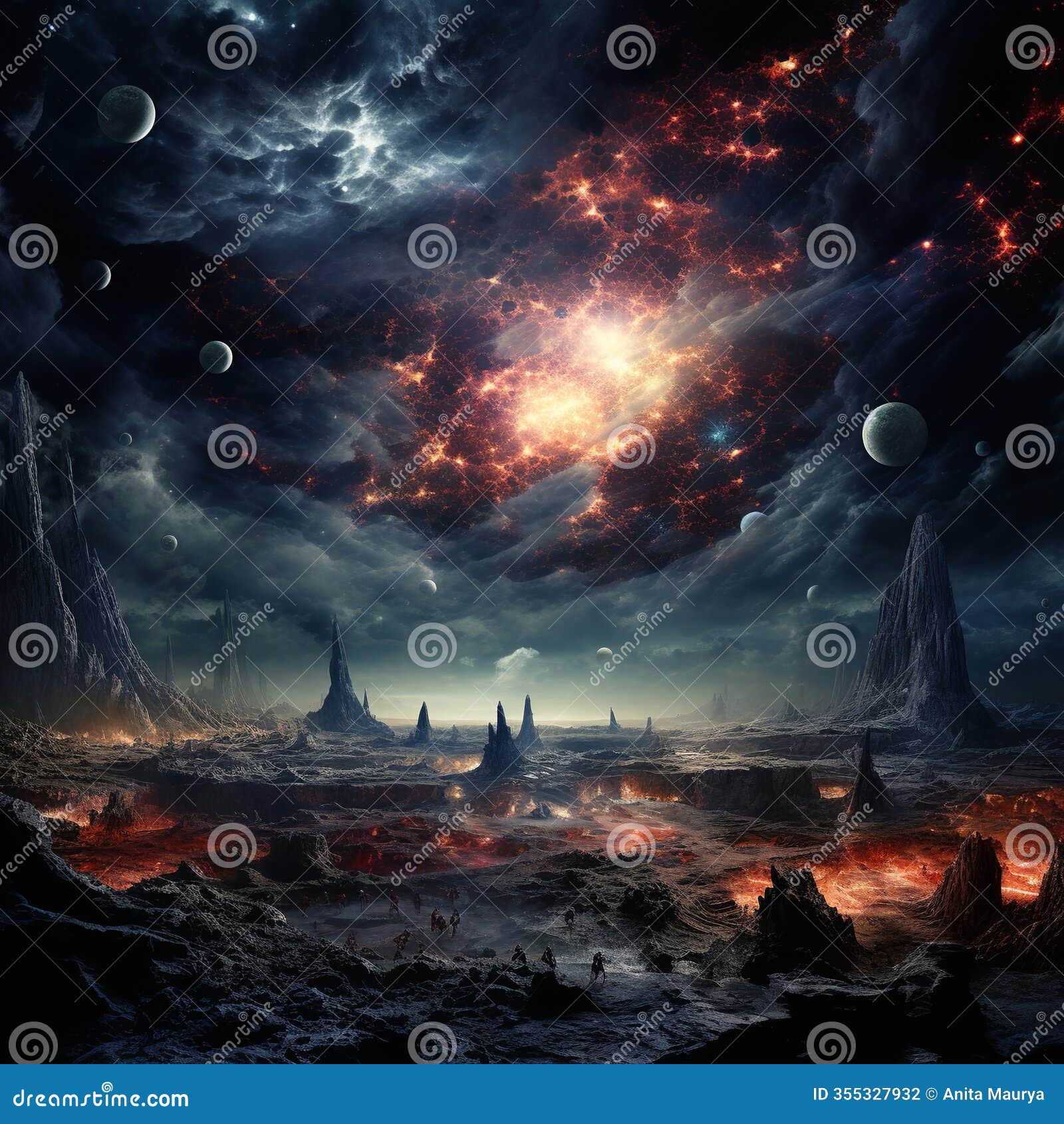 Illustration of Cosmic Armageddon Judgment Day of Planet Earth ...