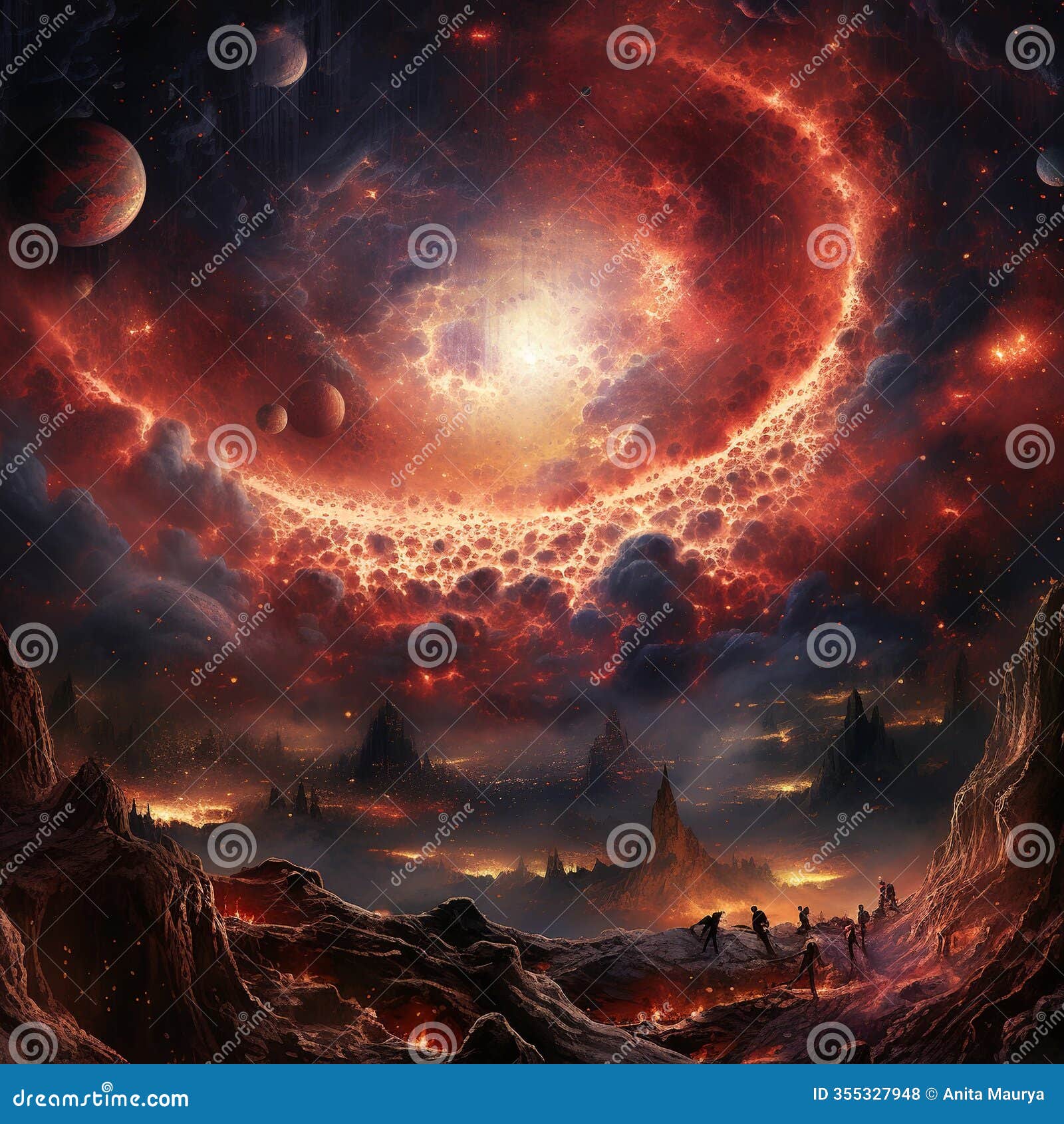 Illustration of Cosmic Armageddon Judgment Day of Planet Earth ...