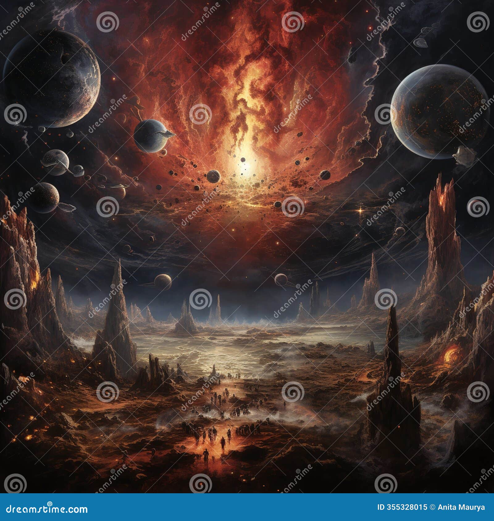 Illustration of Cosmic Armageddon Judgment Day of Planet Earth ...