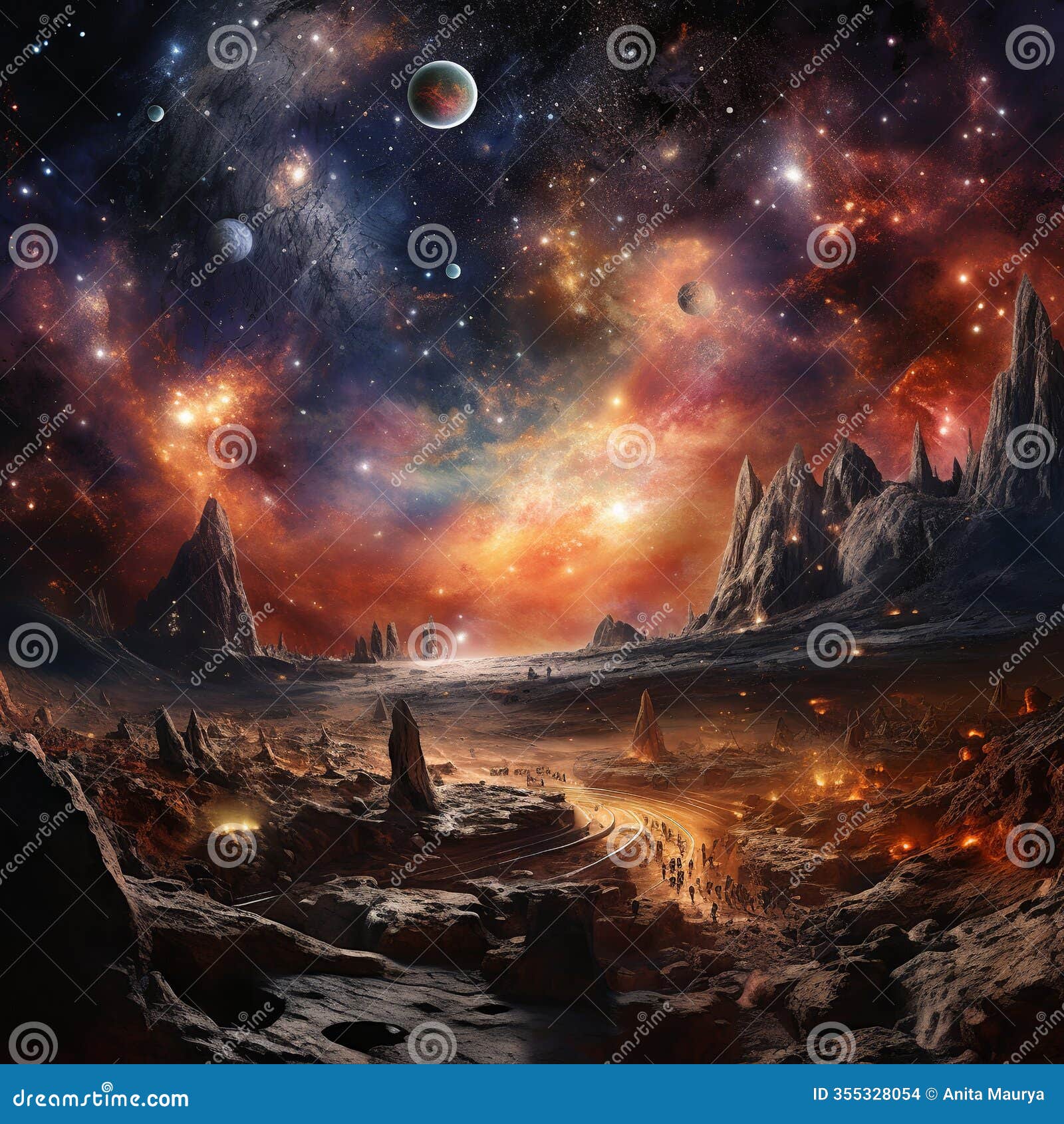 Illustration of Cosmic Armageddon Judgment Day of Planet Earth ...