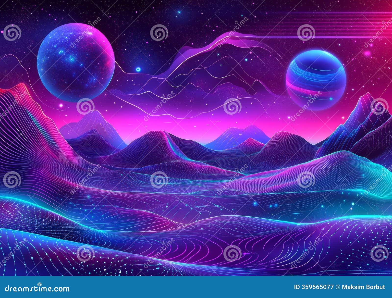 Illustration of a Cosmic Space Background Drawn in Line Art Stock Image ...