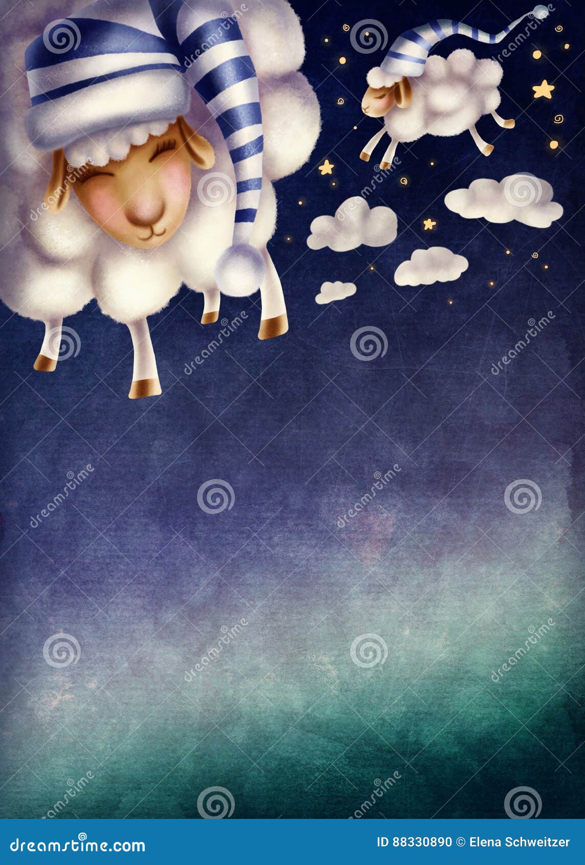 Counting Sheep Wallpaper Cartoon Vector | CartoonDealer.com #5445495