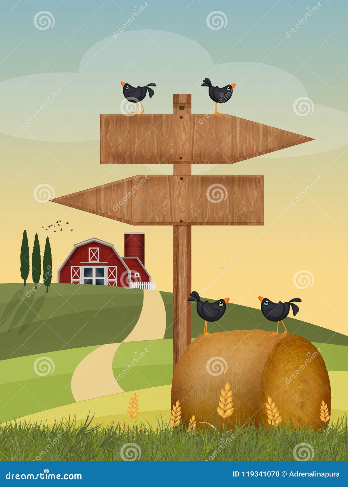 Illustration of Countryside Sign Stock Illustration - Illustration of ...